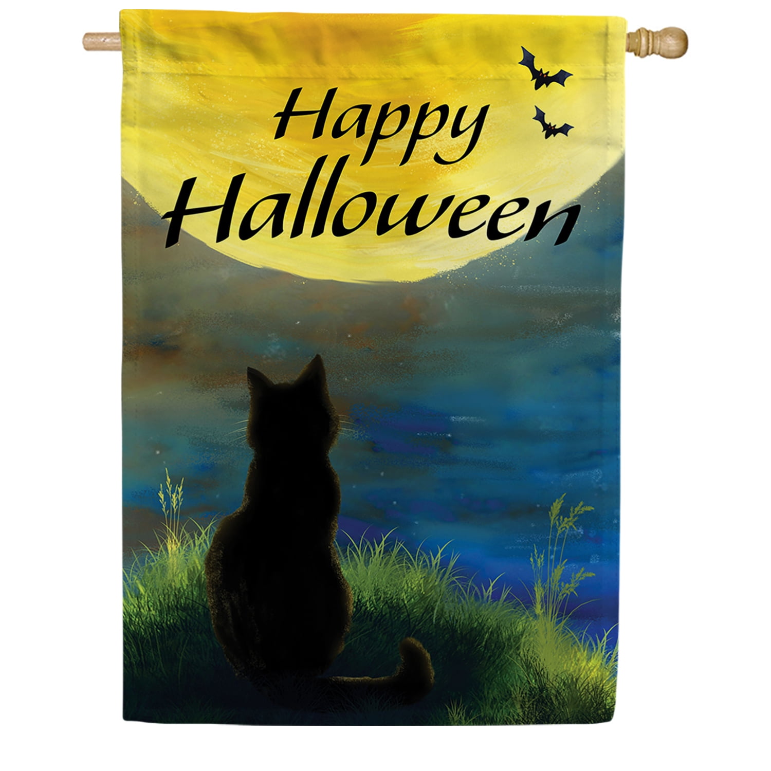 America Forever Halloween Cat House Flag Double Sided Vertical 28 x 40 ...
