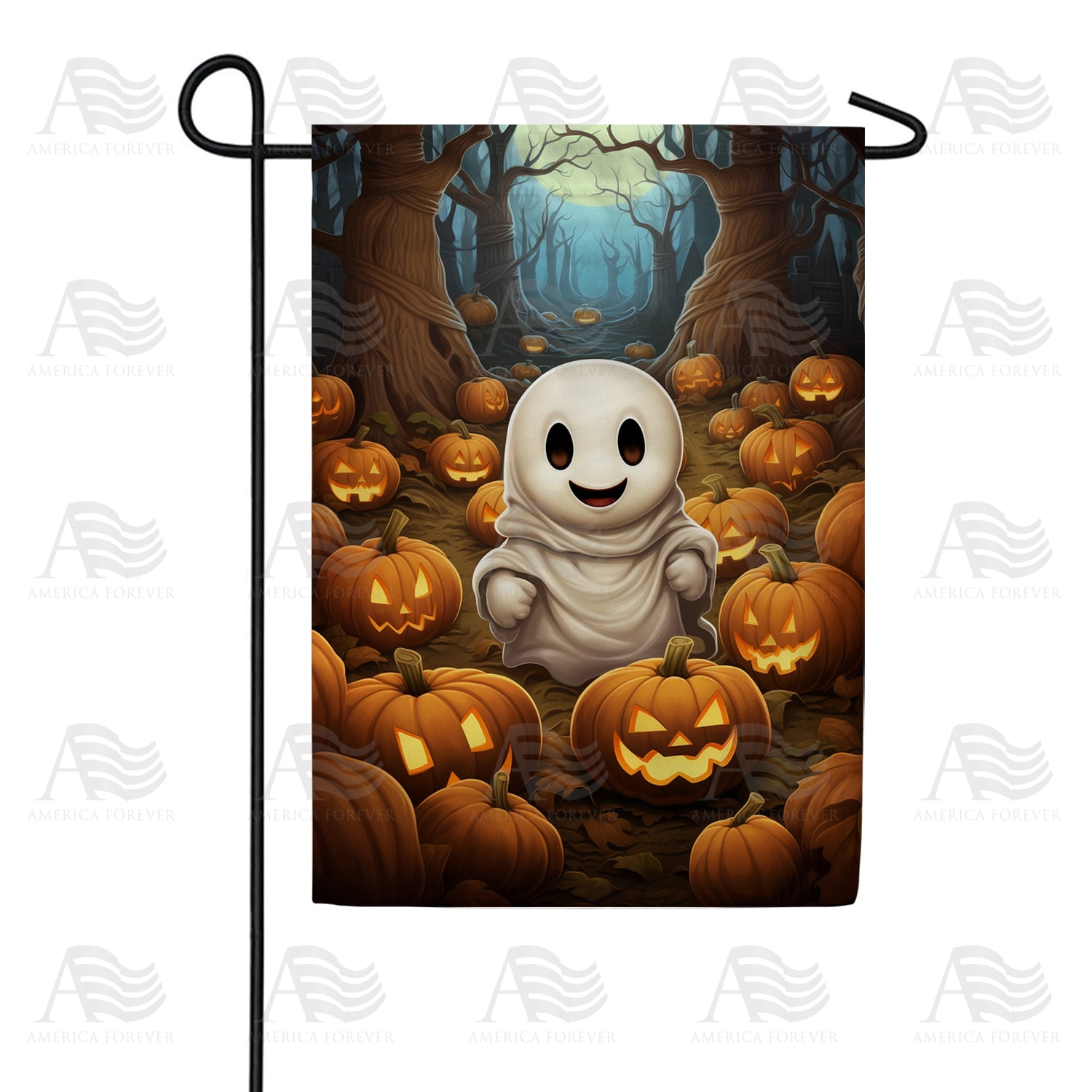 America Forever Halloween Ghost Garden Flag 12.5 x 18 inch Double Sided ...