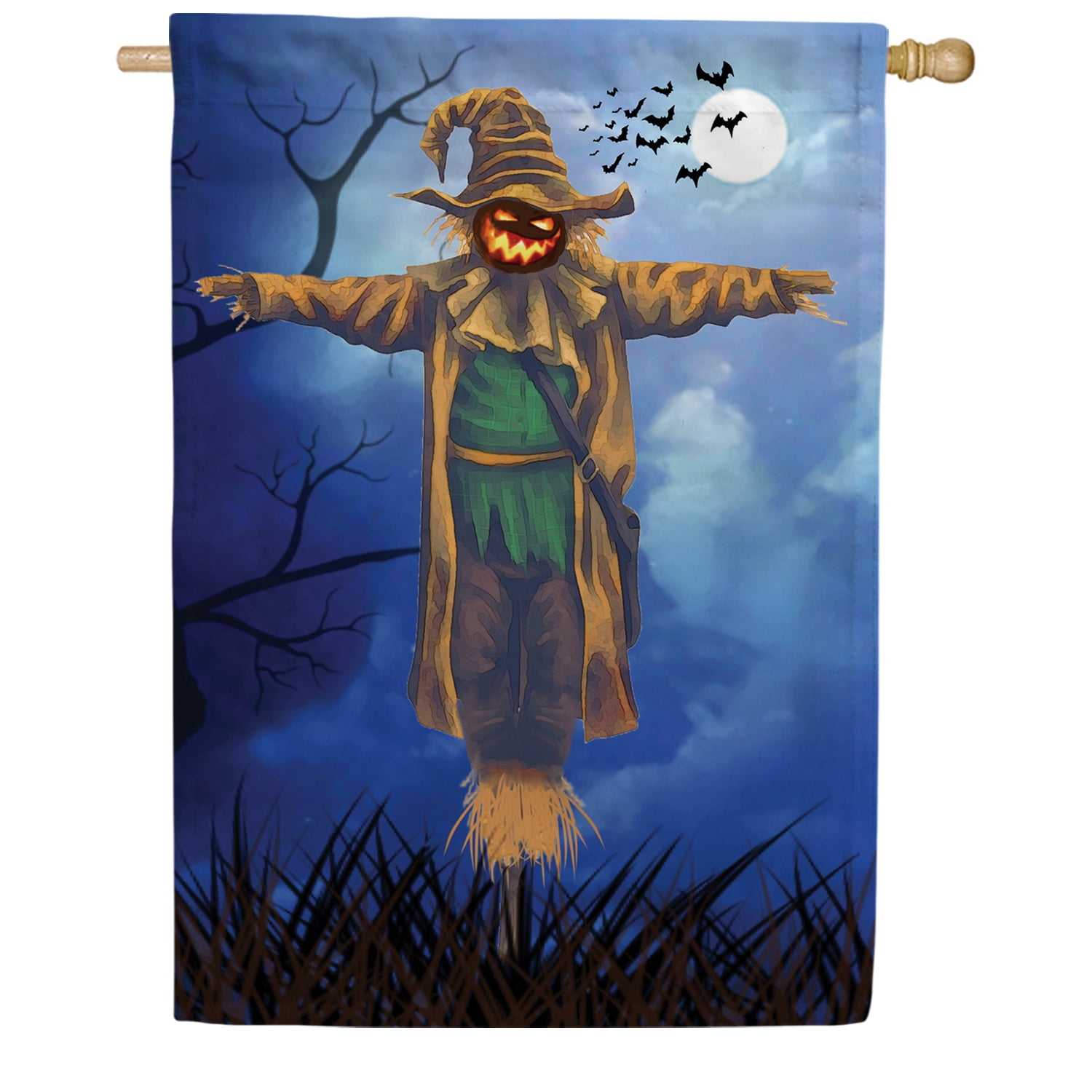 America Forever Halloween Scarecrow House Flag Double Sided Vertical 28 ...