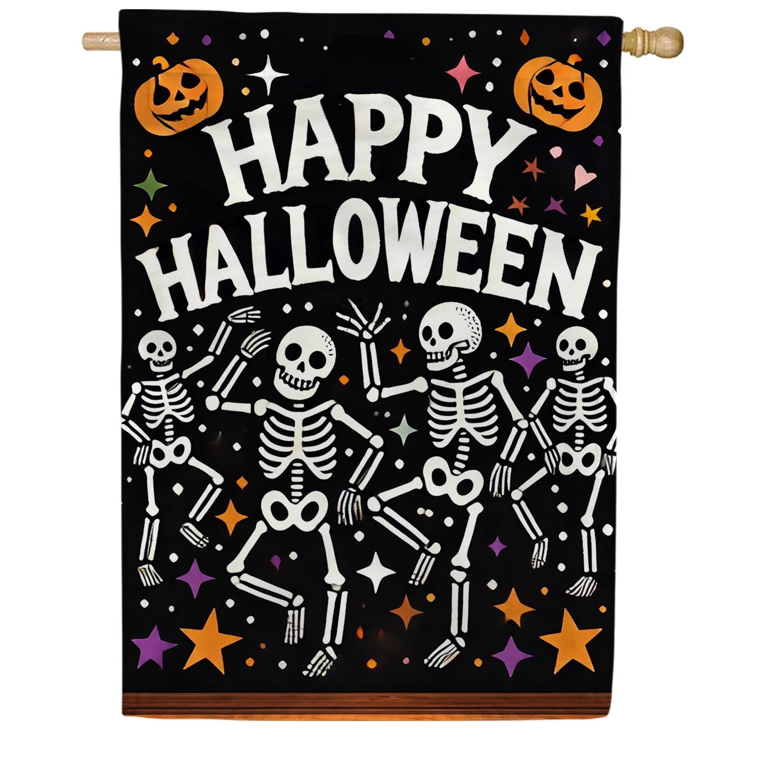 America Forever Halloween Skeleton House Flag, 28 x 40 inches Double ...