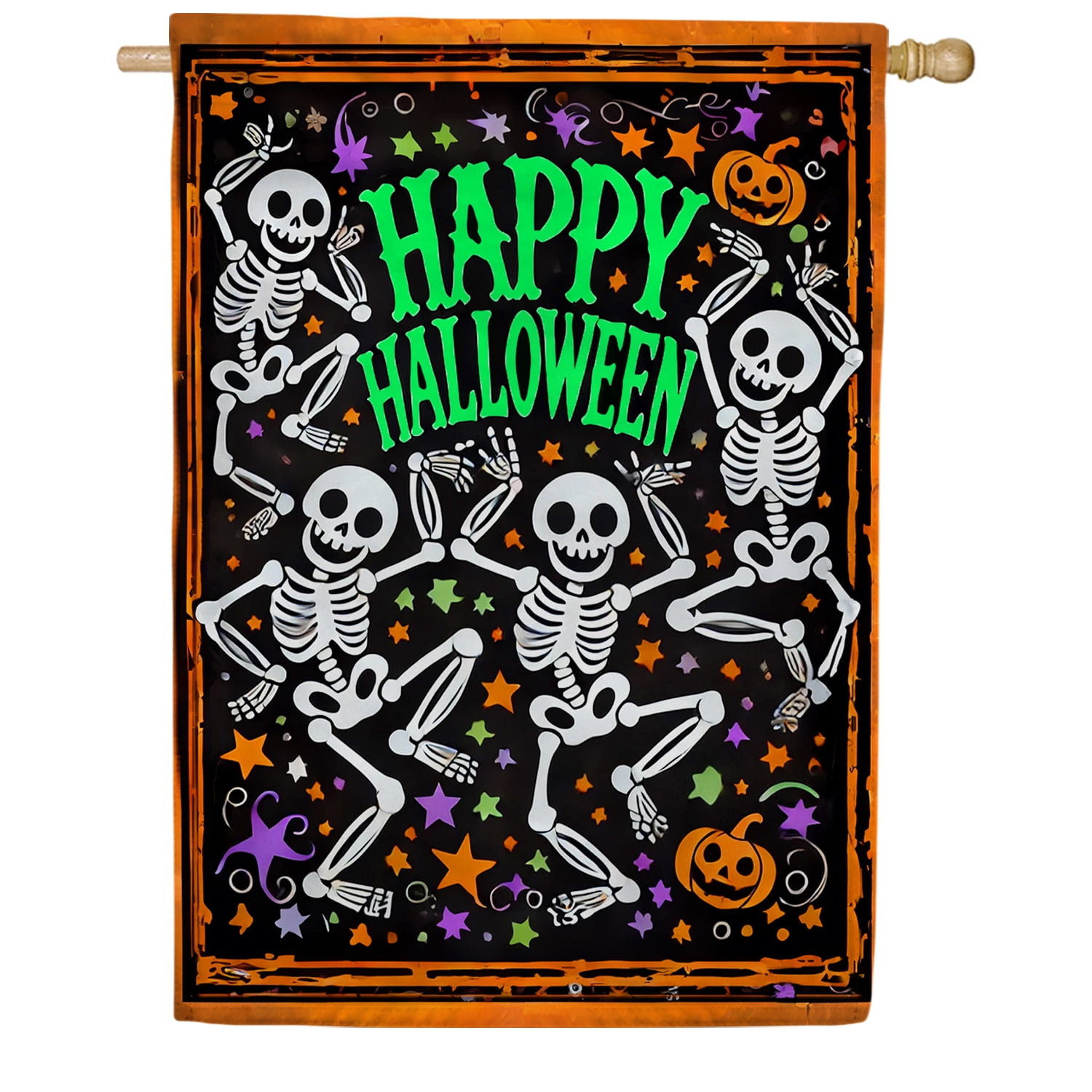 America Forever Halloween Skeleton House Flag, 28 x 40 inches Double ...