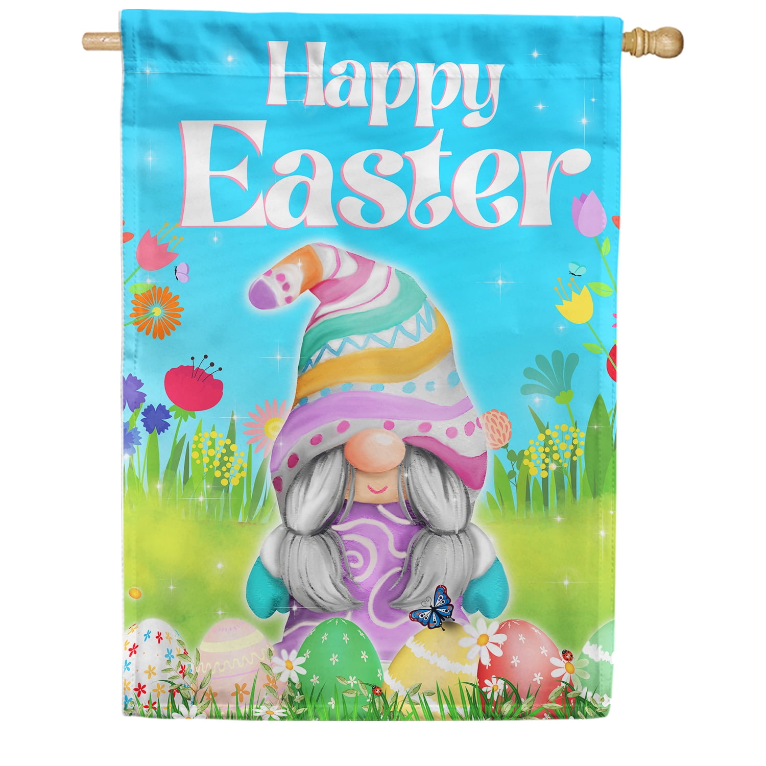 America Forever Happy Easter Gnome House Flag 28 x 40 inch Double Sided ...