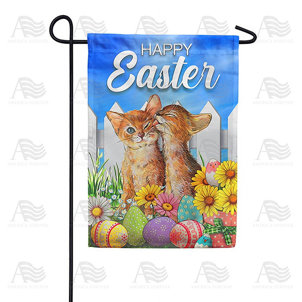 America Forever Happy Easter Kitten Garden Flag 12.5 x 18 inch Double ...