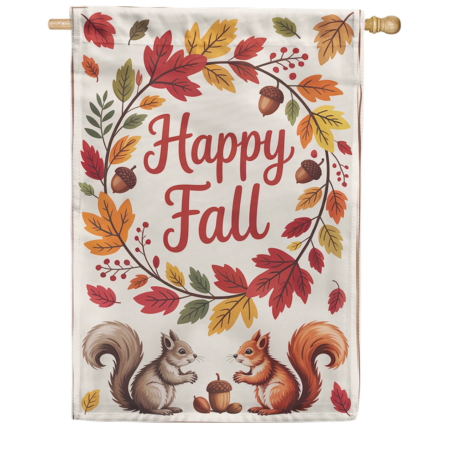 America Forever Happy Fall Squirrels House Flag, 28 x 40 inch Double ...