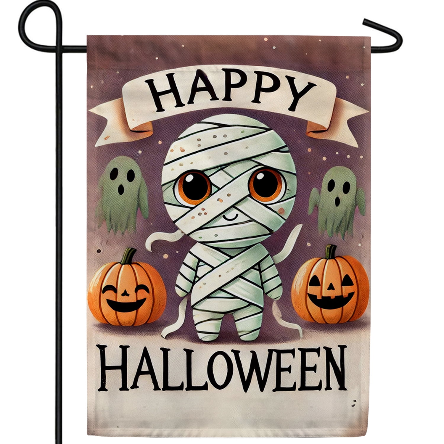 America Forever Happy Halloween Mummy Garden Flag, 12.5 x 18 inch Double Sided, Halloween Night ...