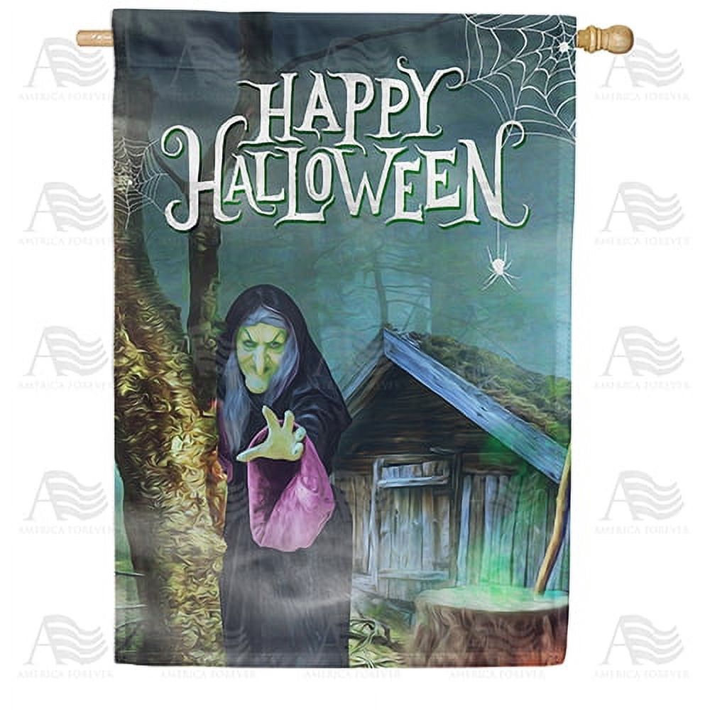 America Forever Happy Halloween Witch House Flag 28 x 40 inch Double ...