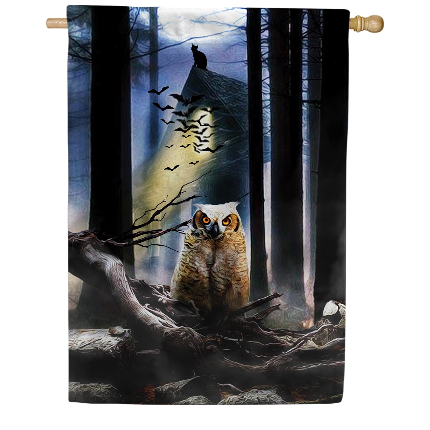 America Forever Haunted House Halloween House Flag Double Sided 28 x 40 ...