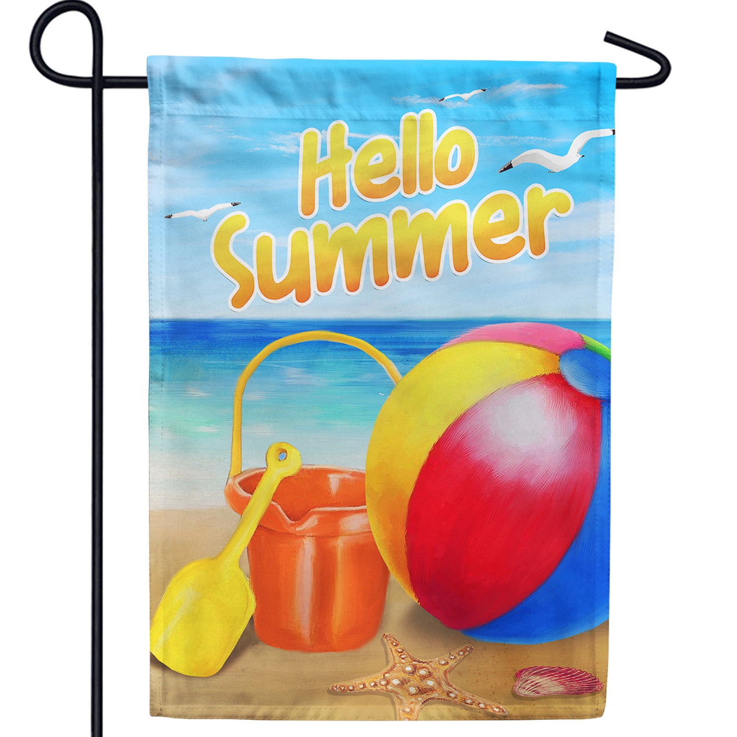 America Forever Hello Summer Beach Garden Flag 12.5 x 18 inch Double ...