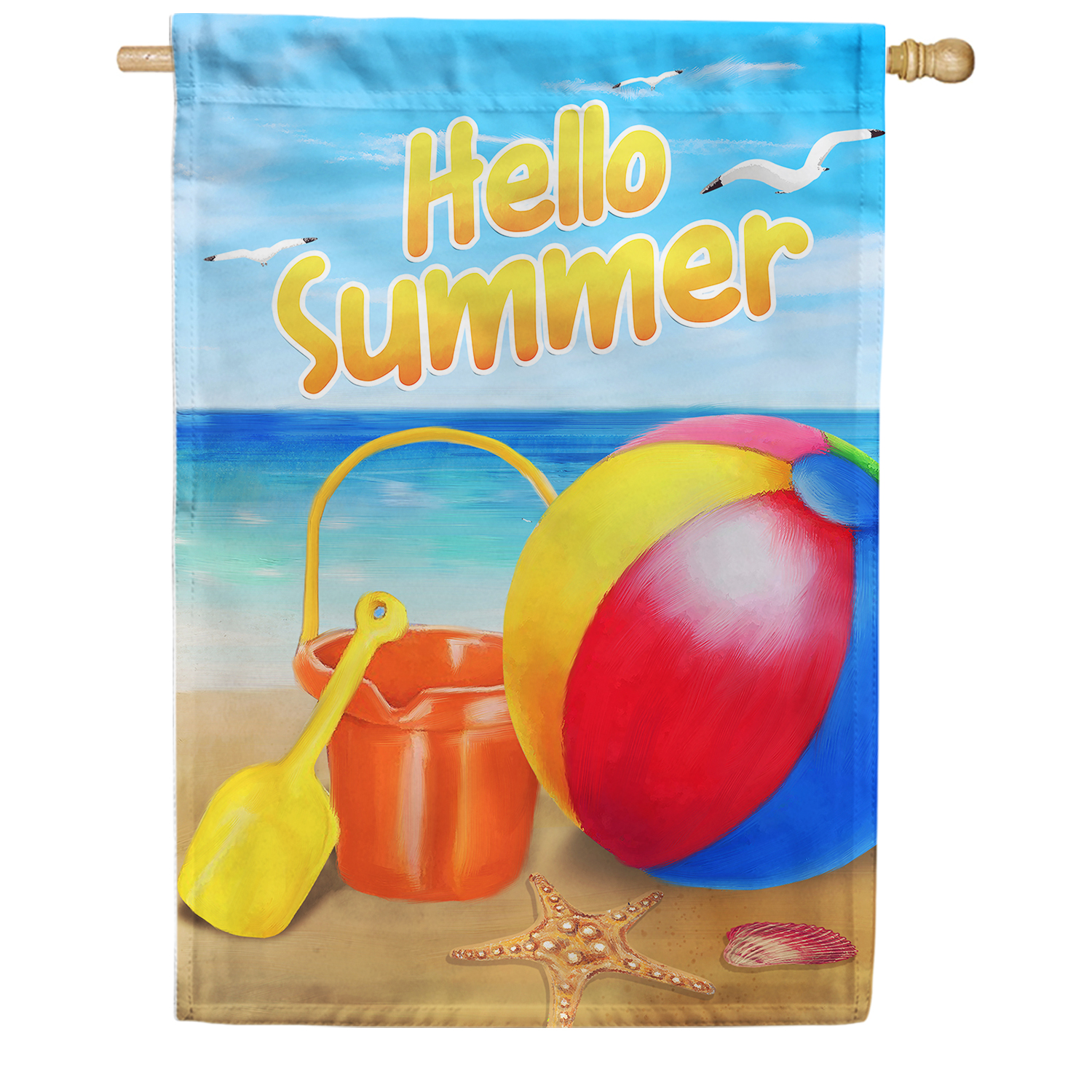 America Forever Hello Summer Beach House Flag 28 x 40 inch Double Sided ...