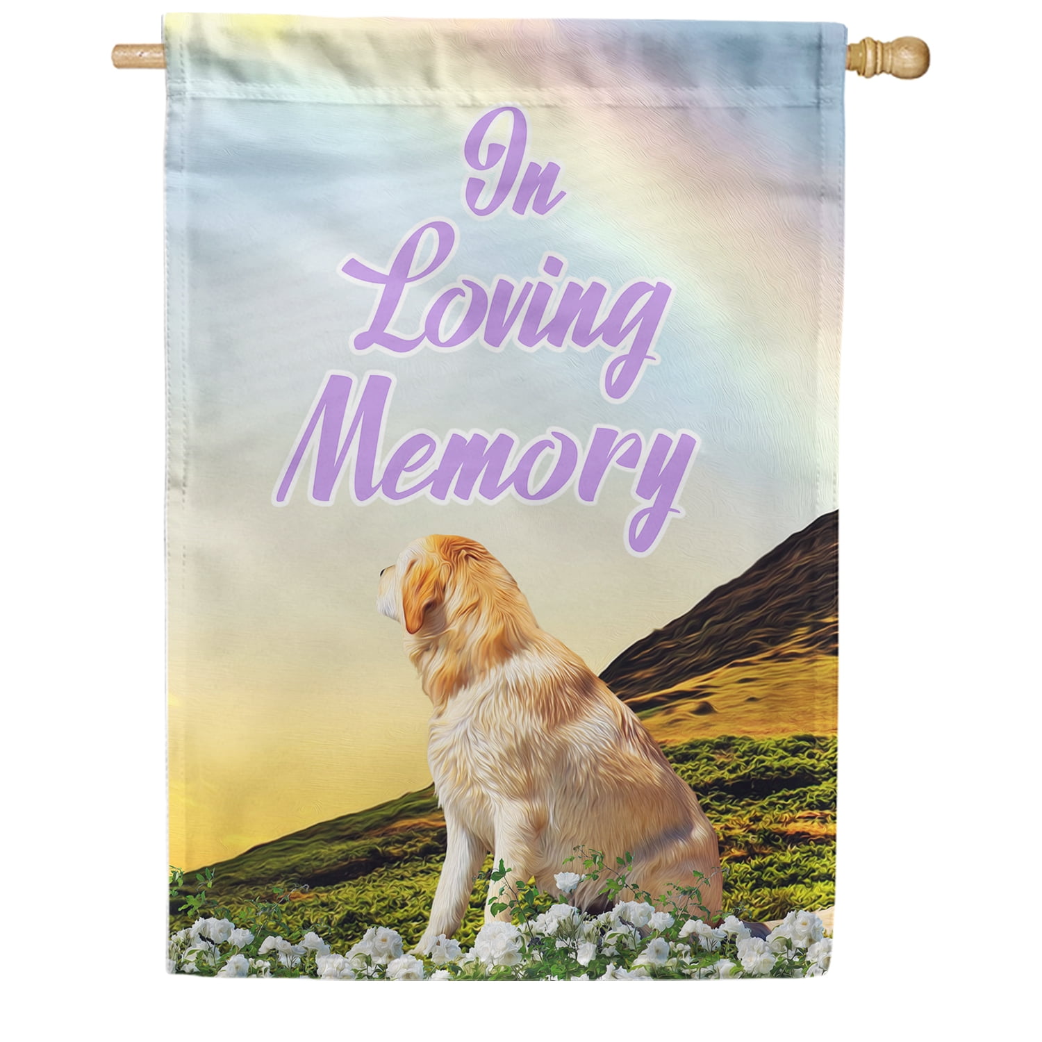 America Forever House Flag - Dog Crossed Over Rainbow Bridge, Cemetery ...