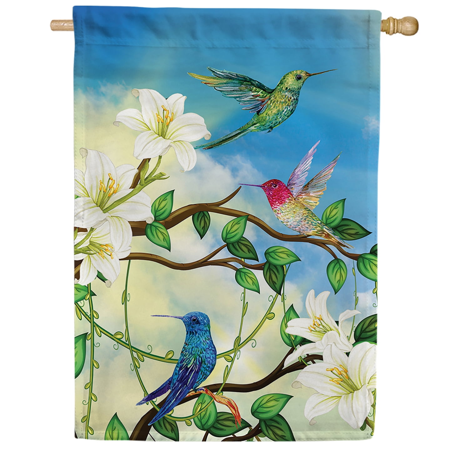 America Forever Hummingbird Trio House Flag 28 x 40 inch Double Sided ...