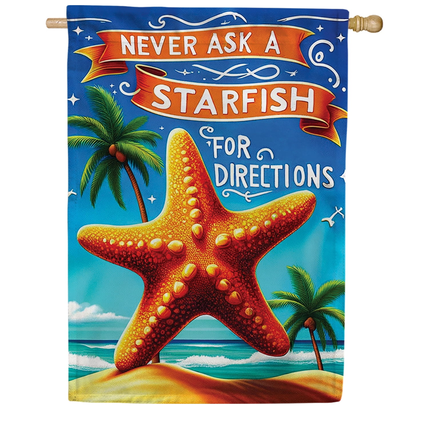 America Forever Humorous Starfish House Flag 28 x 40 inch Double Sided ...