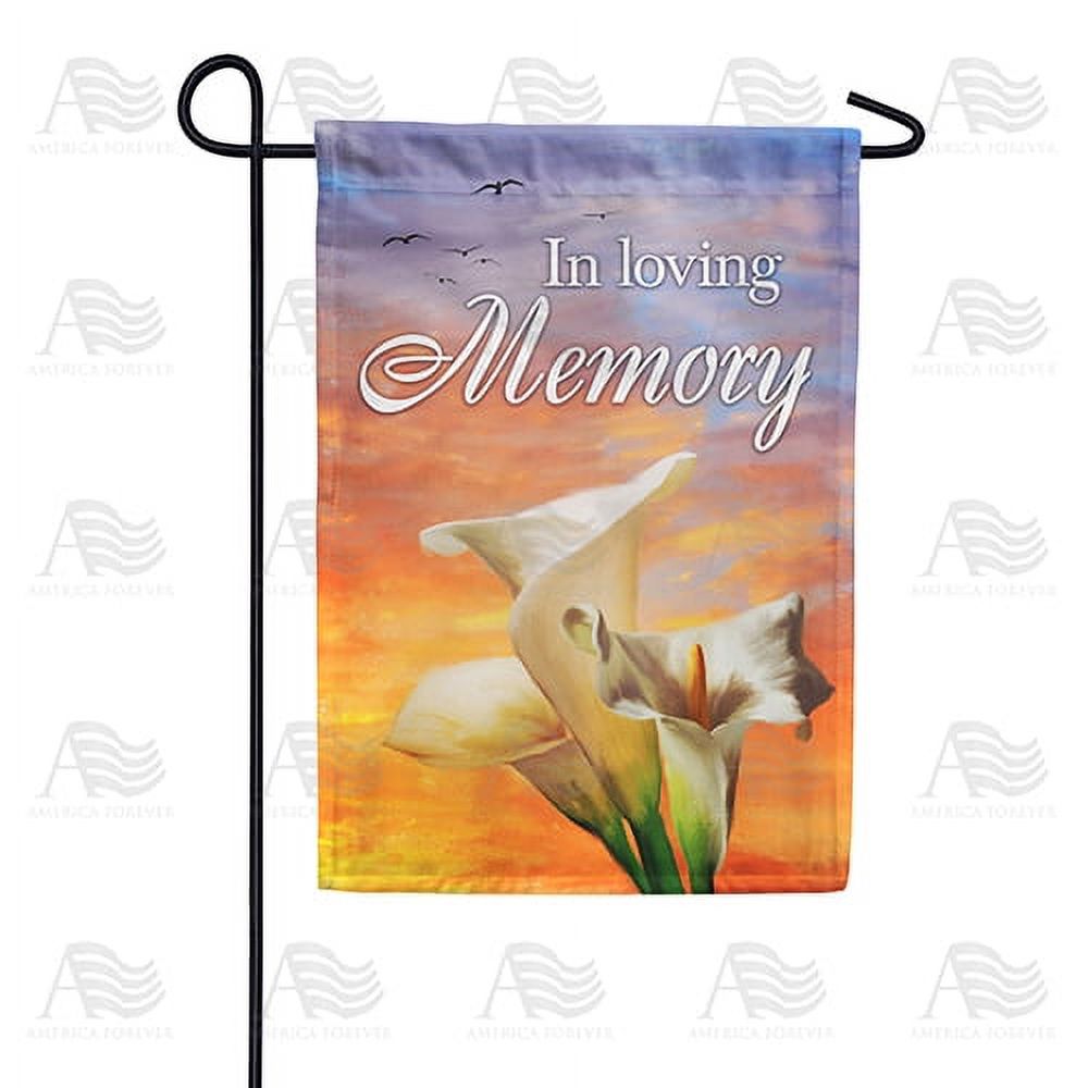 America Forever In Loving Memory Lilies Garden Flag Cemetery Memorial ...