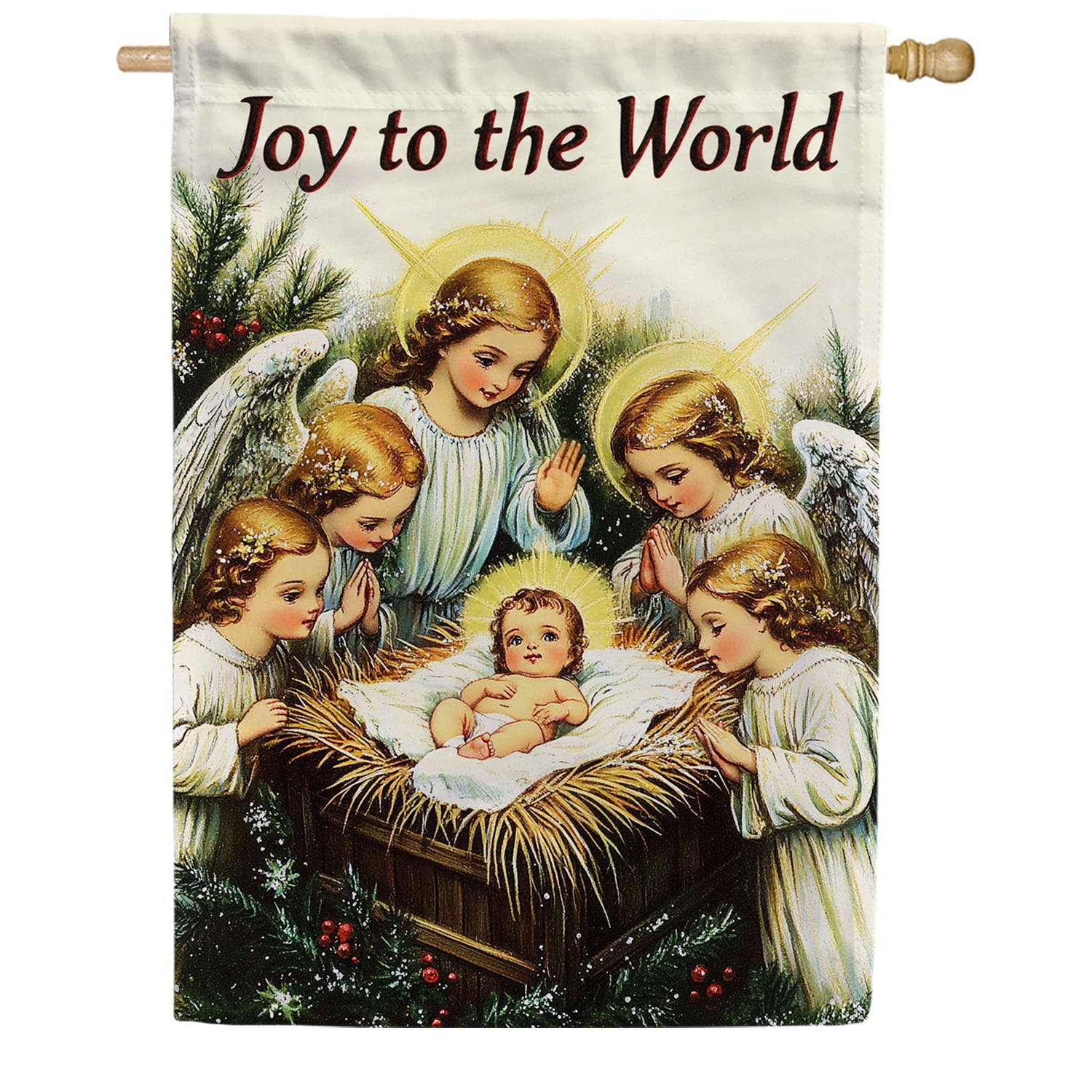 America Forever Joy to the World Nativity Christmas House Flag, 28 x 40 ...