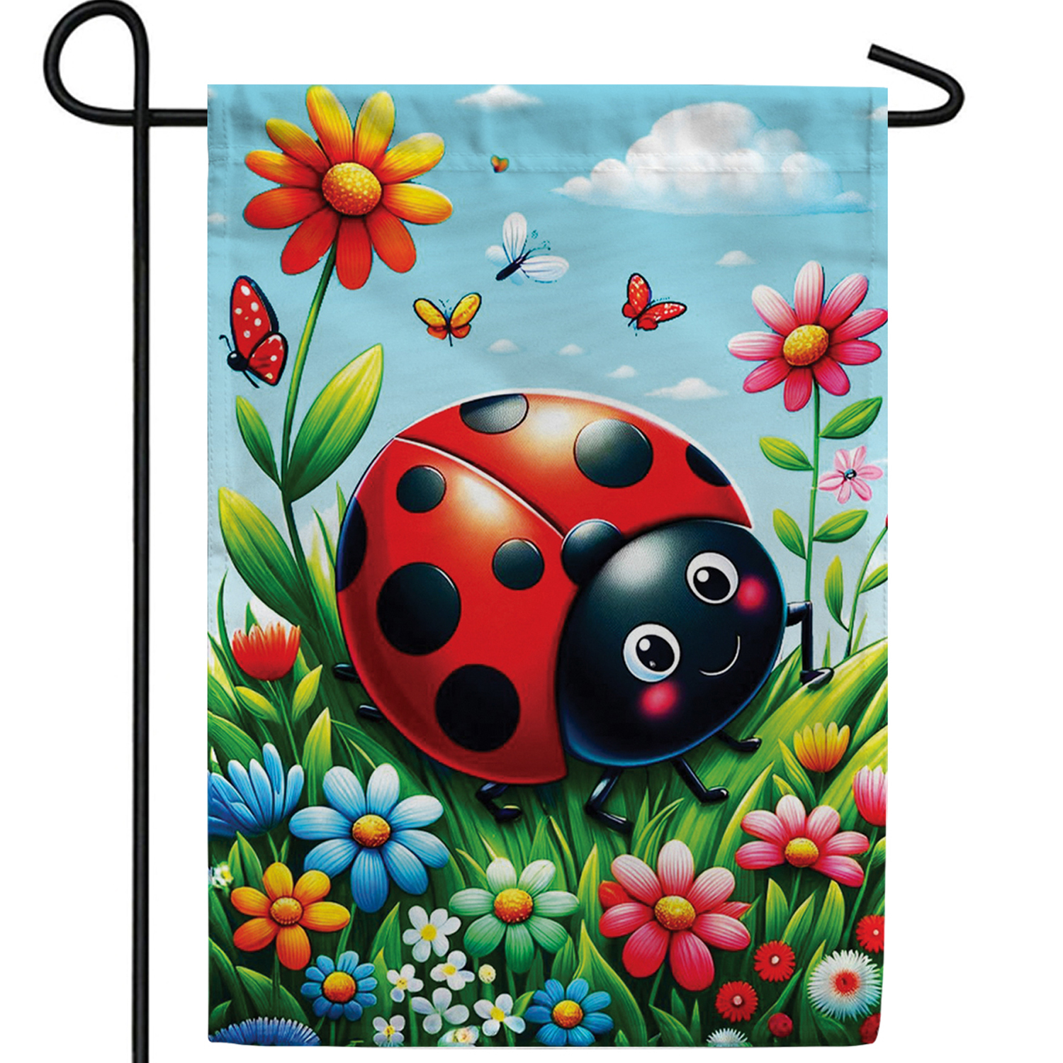 America Forever Ladybug Butterfly Garden Flag 12.5 x 18 inch Double ...