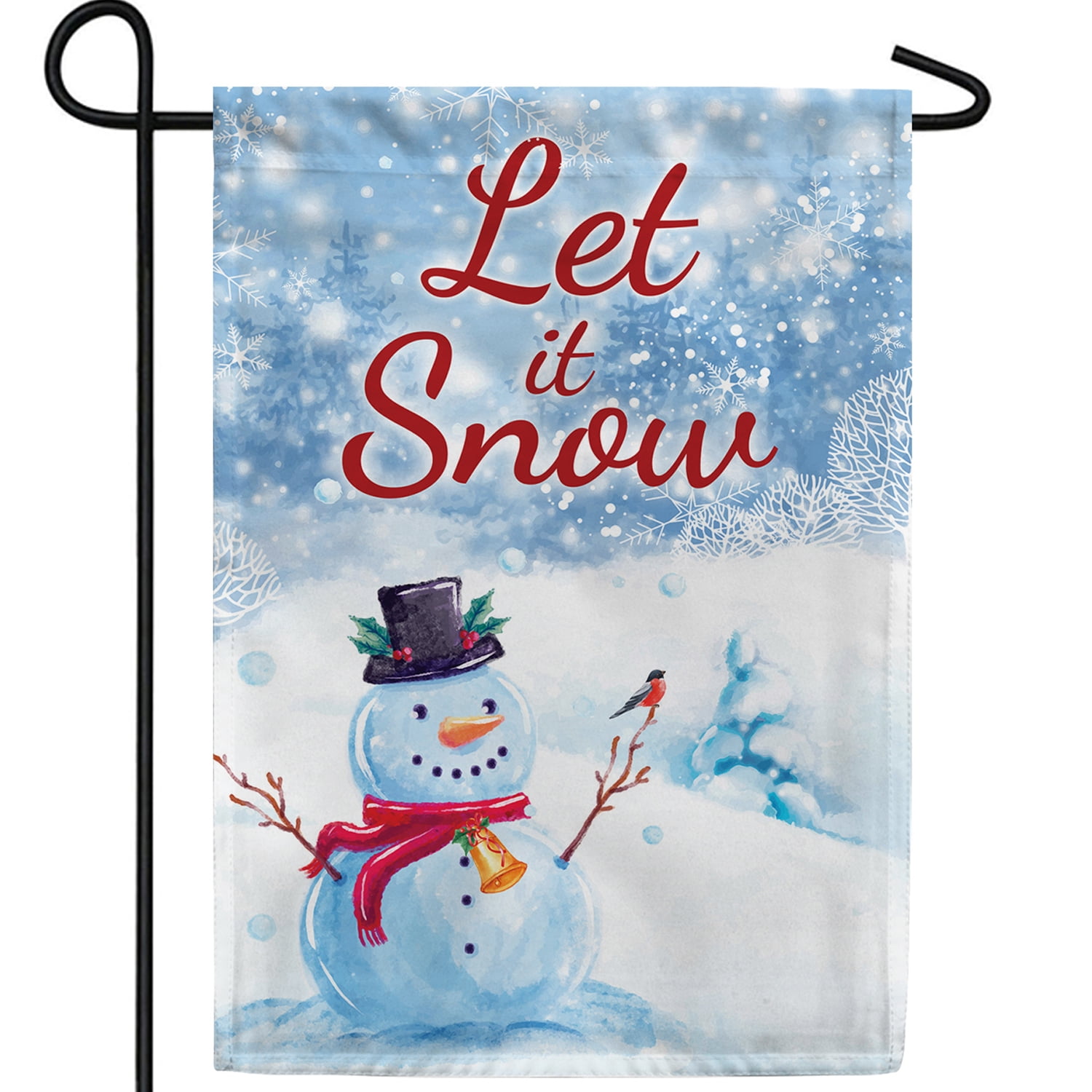 America Forever Let it Snow Snowman Flag Double Sided Vertical ...