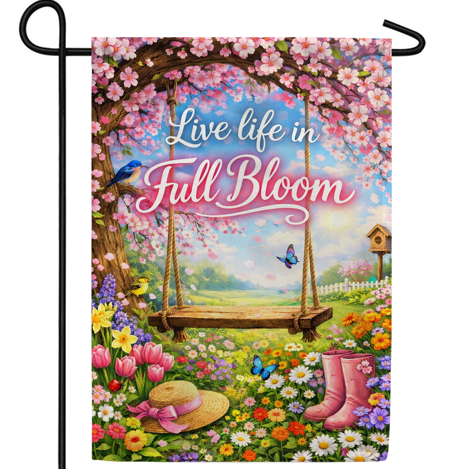 America Forever Live Life in Full Bloom Garden Flag, 12.5 x 18 inch ...