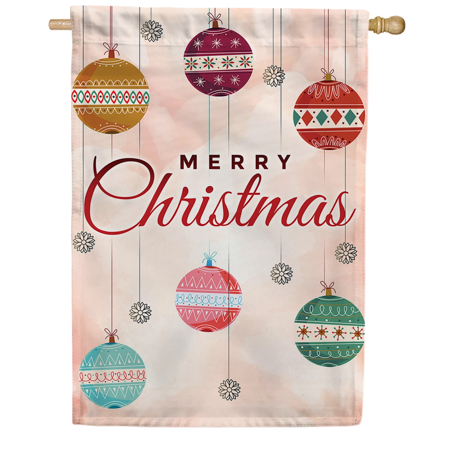 America Forever Merry Christmas Balls House Flag, 28 x 40 inch Double ...