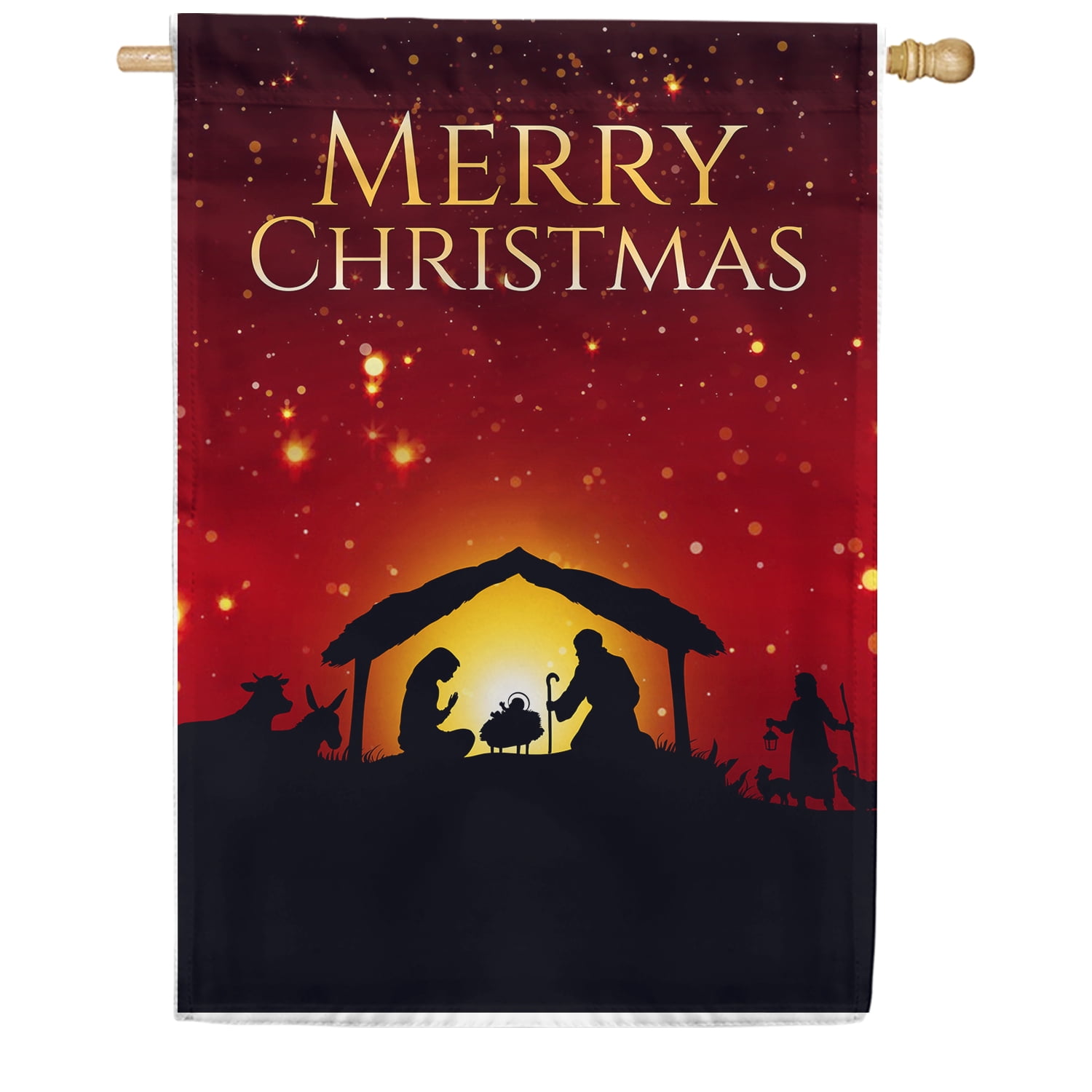 America Forever Merry Christmas Holy Nativity House Flag 28 x 40 Inch ...