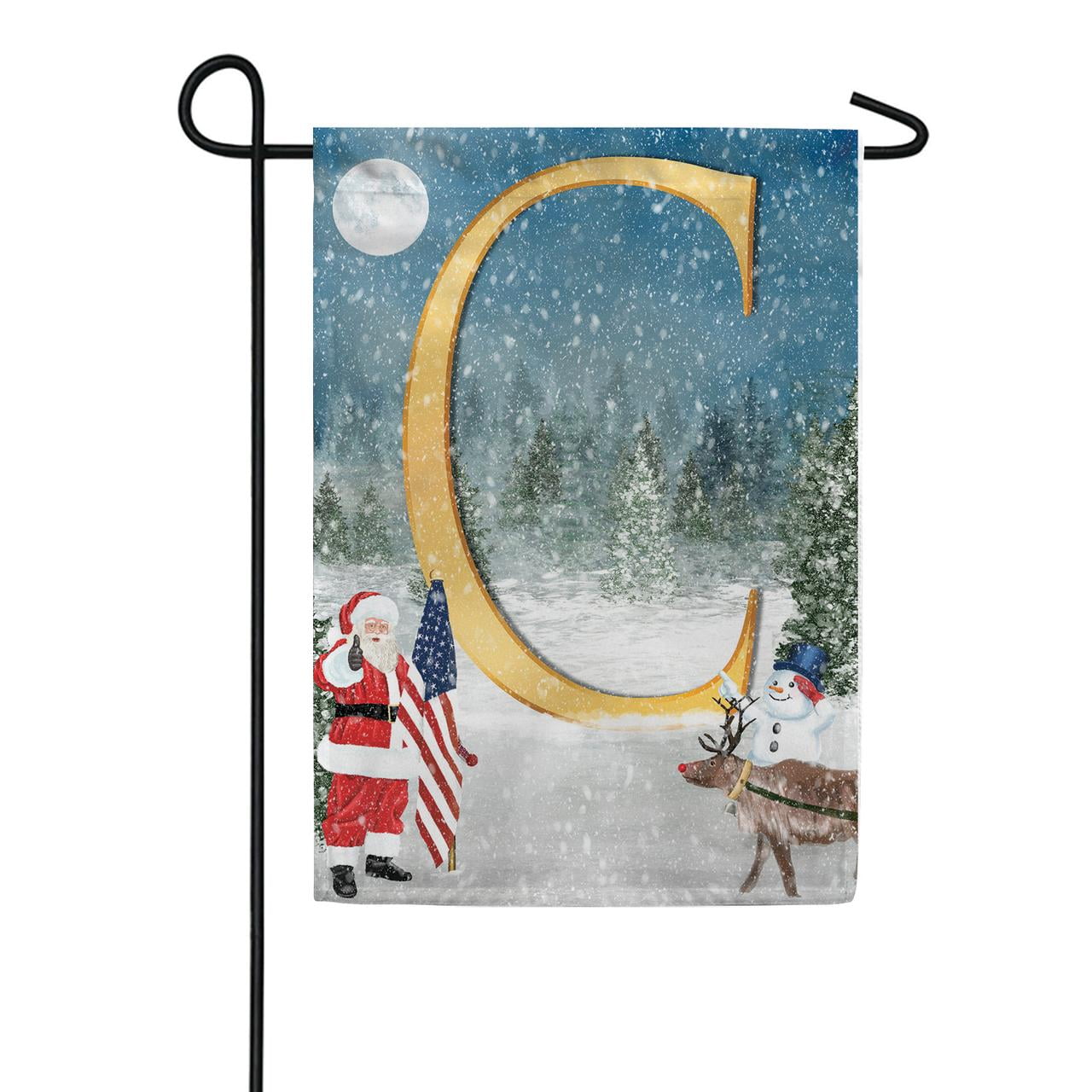 America Forever Monogram Christmas Garden Flag Letter C 12.5 x 18 inch ...