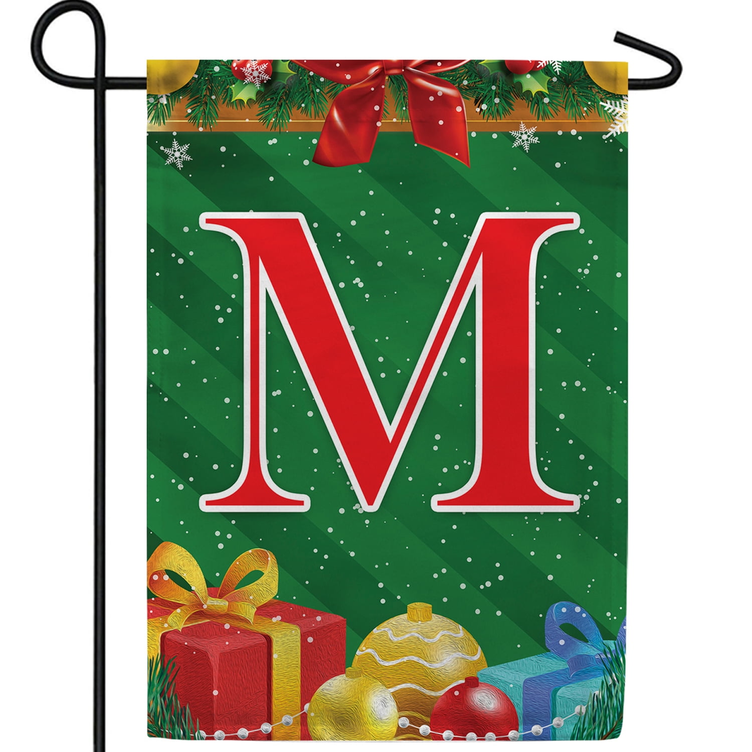 America Forever Monogram Christmas Garden Flag Letter M 12.5 x 18 inch ...