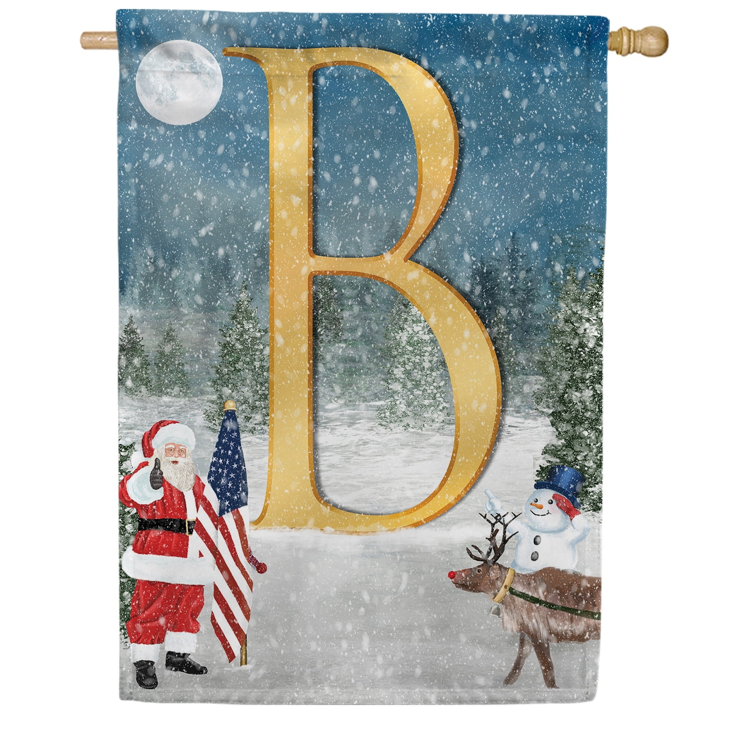 America Forever Monogram Christmas House Flag Letter B 28 x 40 inch ...