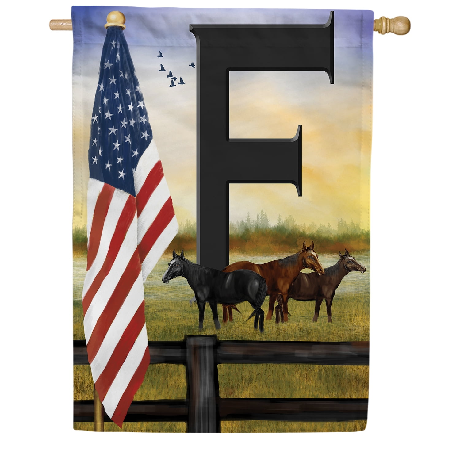 America Forever Monogram F House Flag 28 x 40 inch Double Sided ...