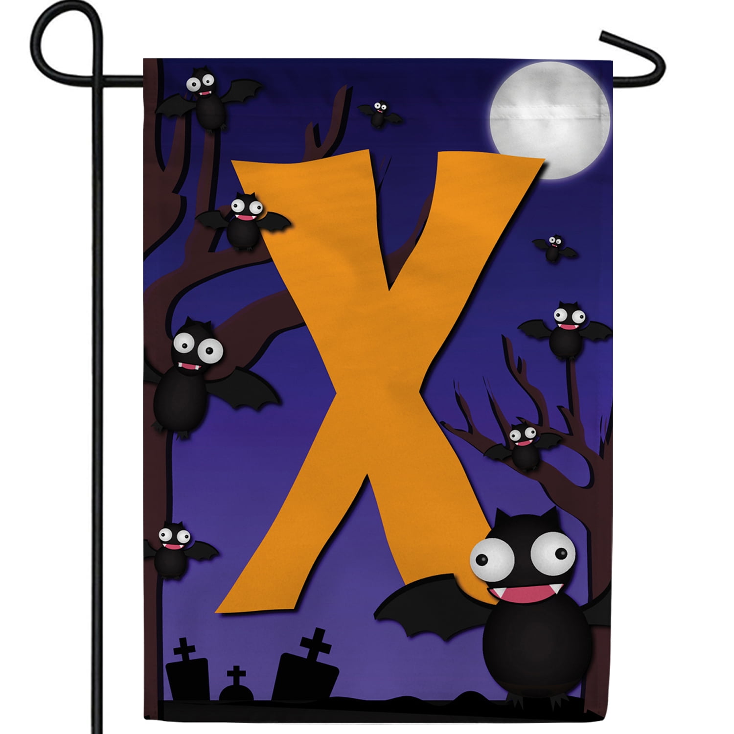 America Forever Monogram Halloween Bat Garden Flag 12.5 x 18 inches ...