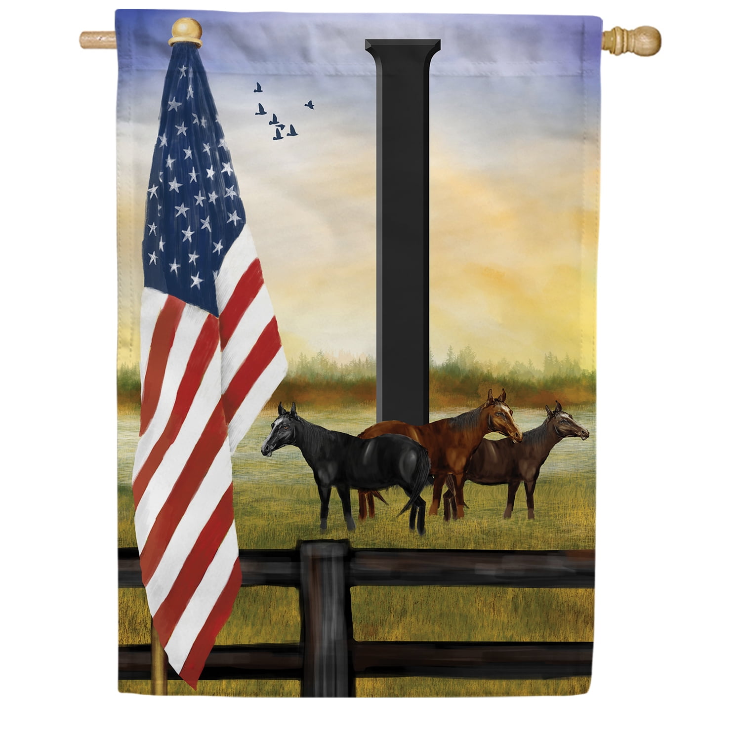 America Forever Monogram I House Flag 28 x 40 inch Double Sided ...