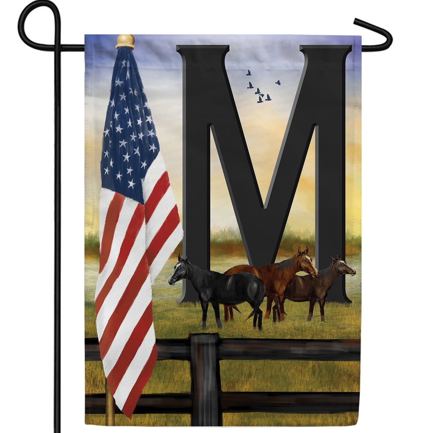 America Forever Monogram M Garden Flag 12.5 x 18 inch Double Sided ...