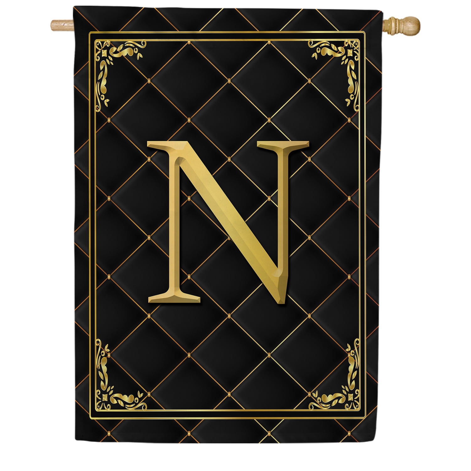 America Forever Monogram N House Flag, 28 x 40 inch Double Sided, Black ...