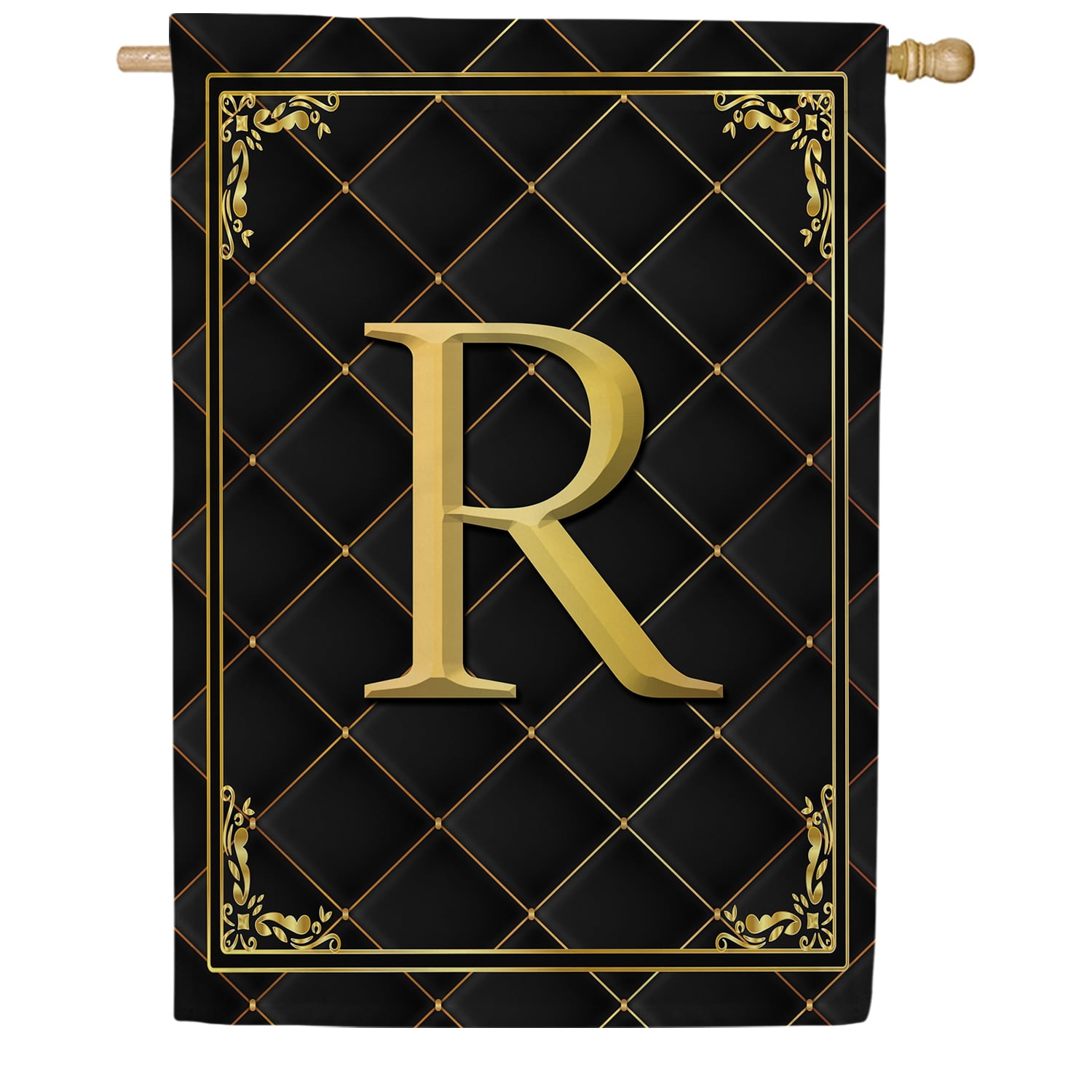 America Forever Monogram R House Flag, 28 x 40 inch Double Sided, Black ...