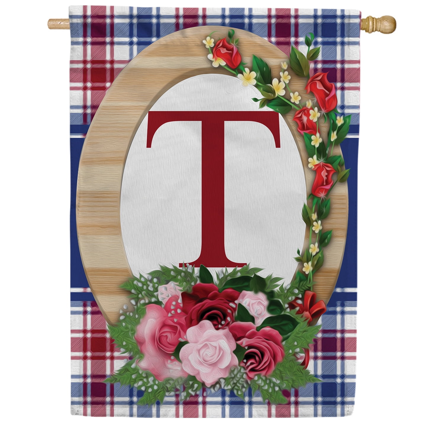 America Forever Monogram T House Flag, 28 x 40 inch Double Sided ...