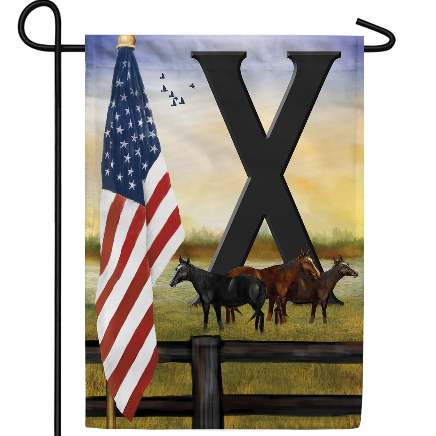 America Forever Monogram X Garden Flag 12.5 x 18 inch Double Sided ...