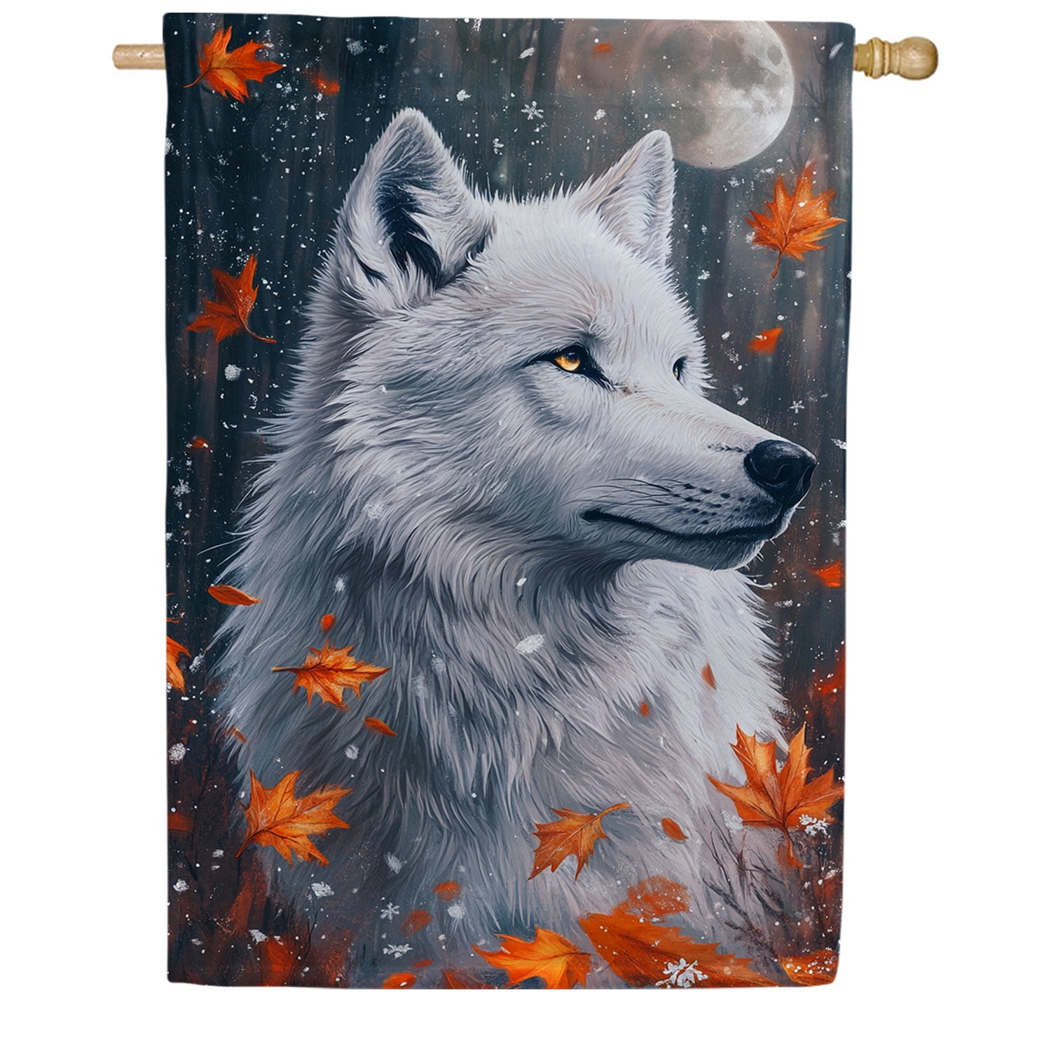 America Forever Noble Wolf Autumn Portrait House Flag, 28 x 40 inch ...