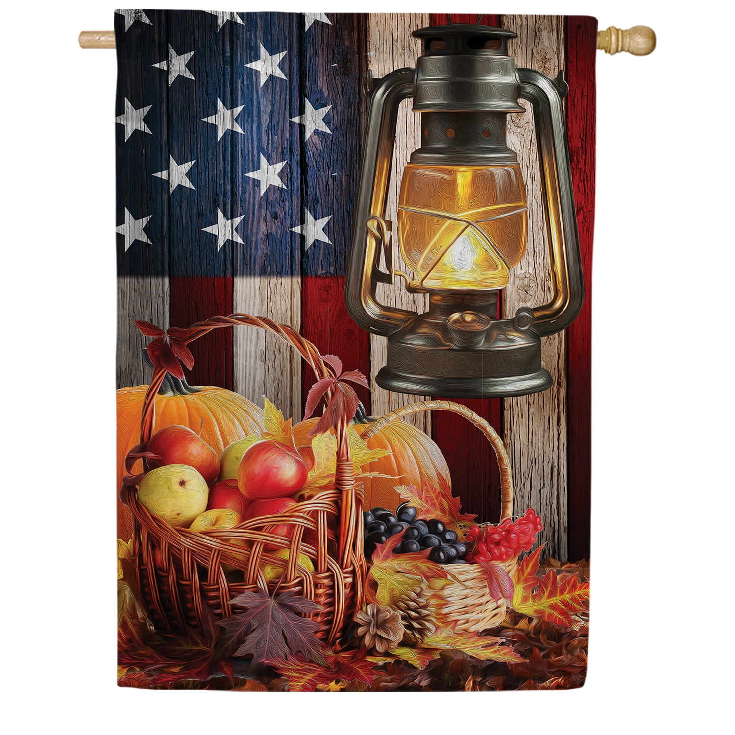 America Forever Patriotic Harvest House Flag, 28 x 40 inches Double ...
