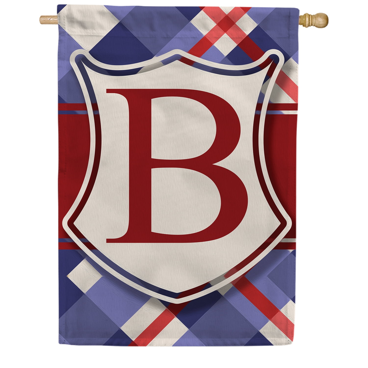 America Forever Patriotic Shield Monogram B House Flag, 28 x 40 inch ...