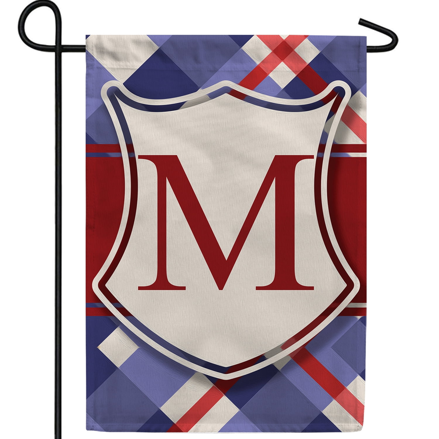 America Forever Patriotic Shield Monogram M Garden Flag, 12.5 x 18 inch ...