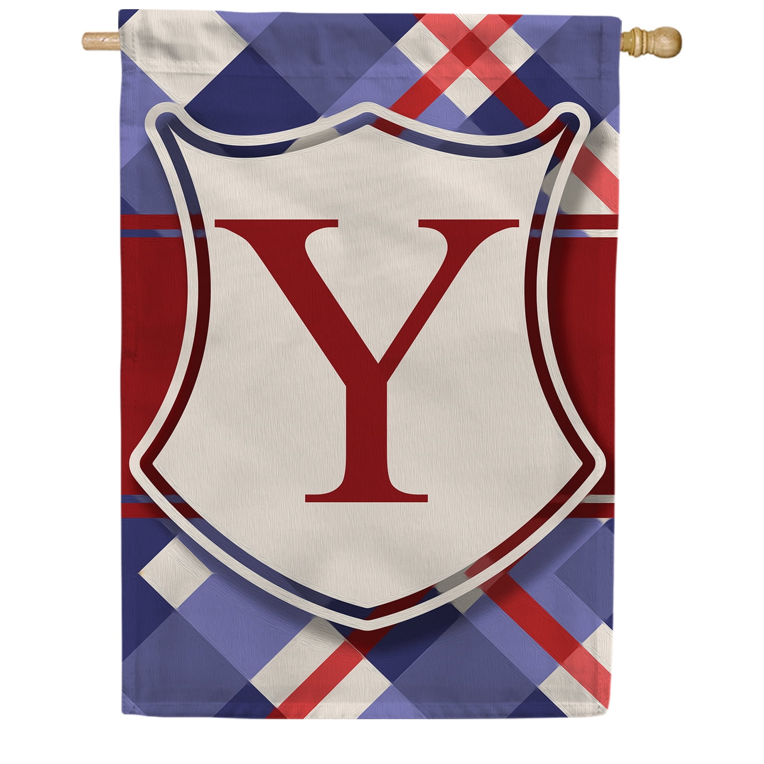 America Forever Patriotic Shield Monogram Y House Flag, 28 x 40 inch ...