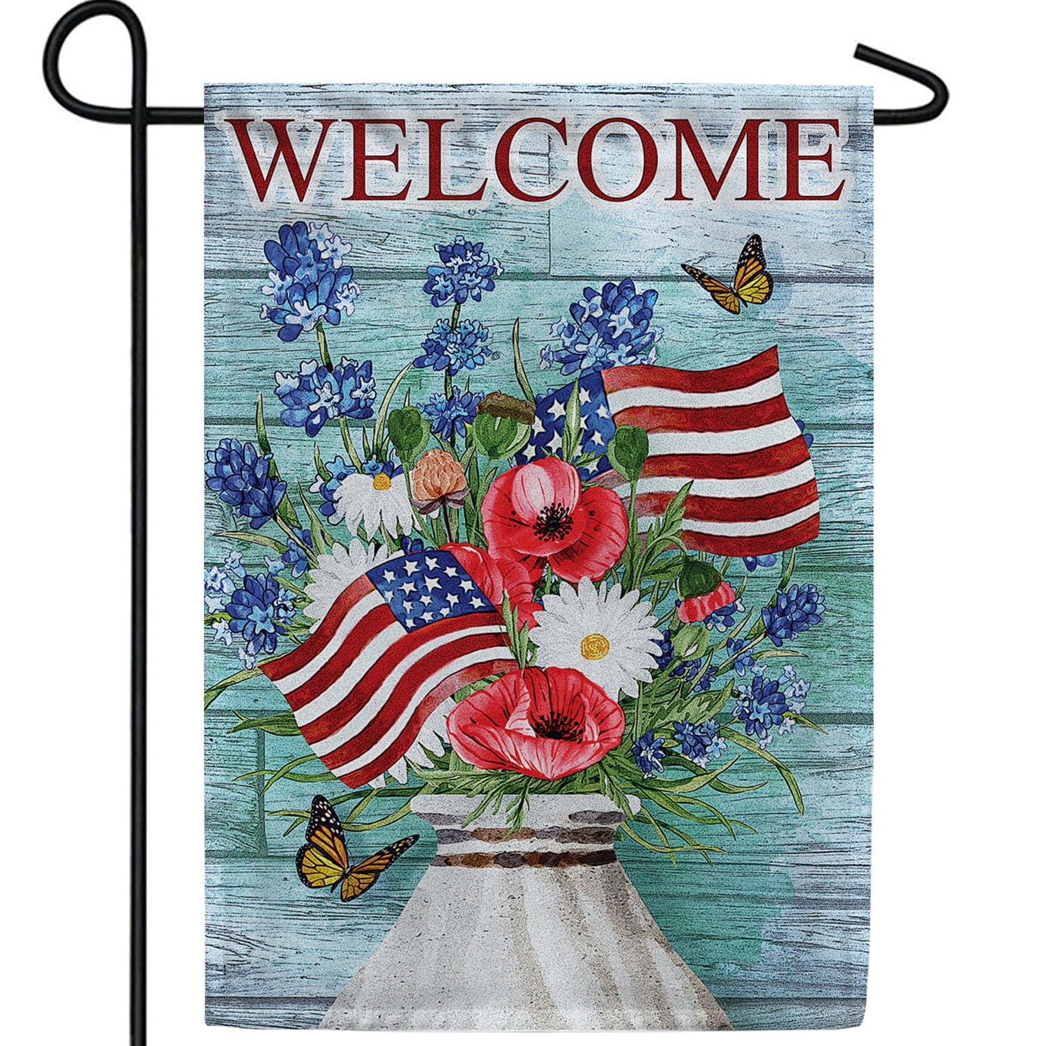 America Forever Patriotic Welcome Garden Flag, 12.5 x 18 inches Double ...