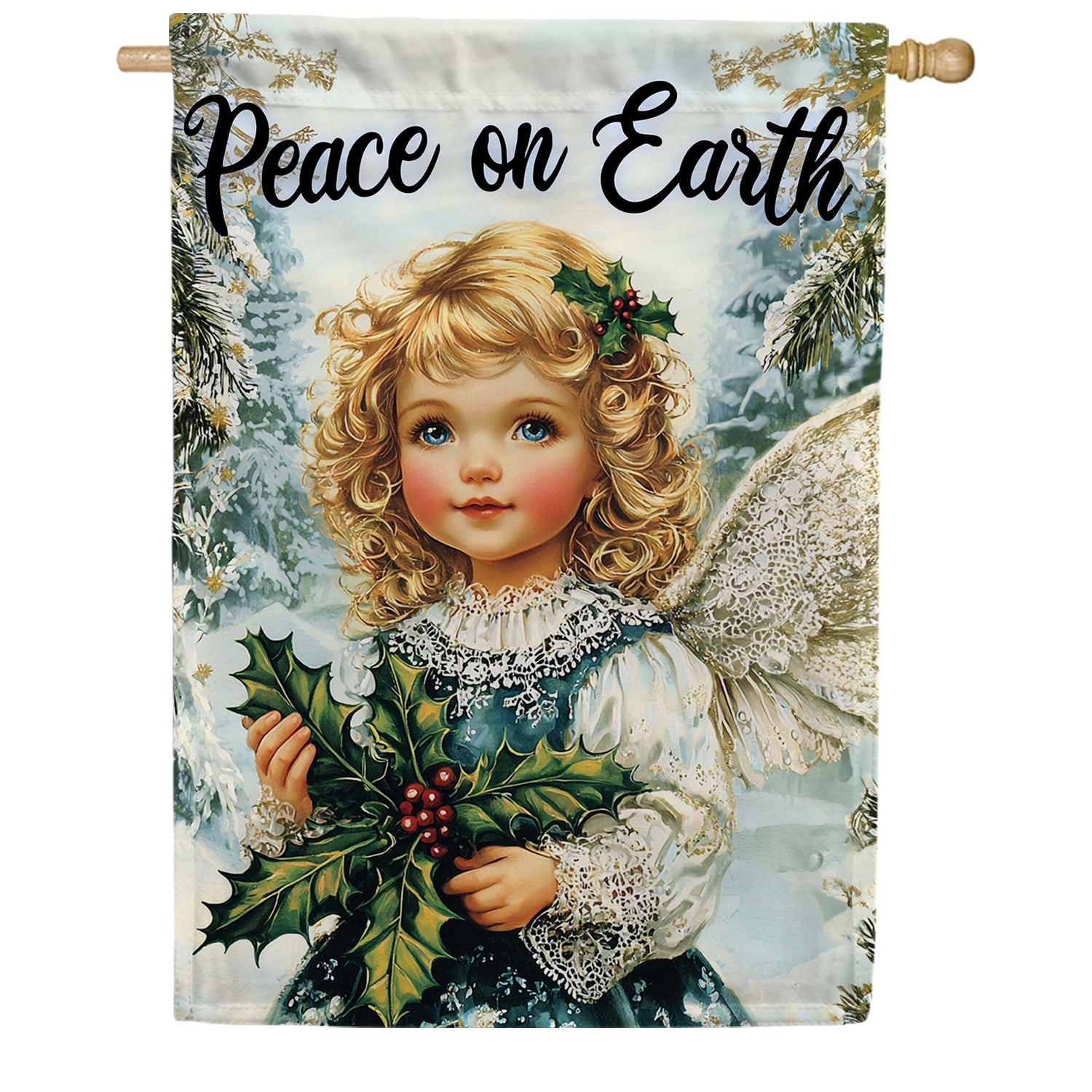 America Forever Peace on Earth Angel House Flag, 28 x 40 inches Double ...