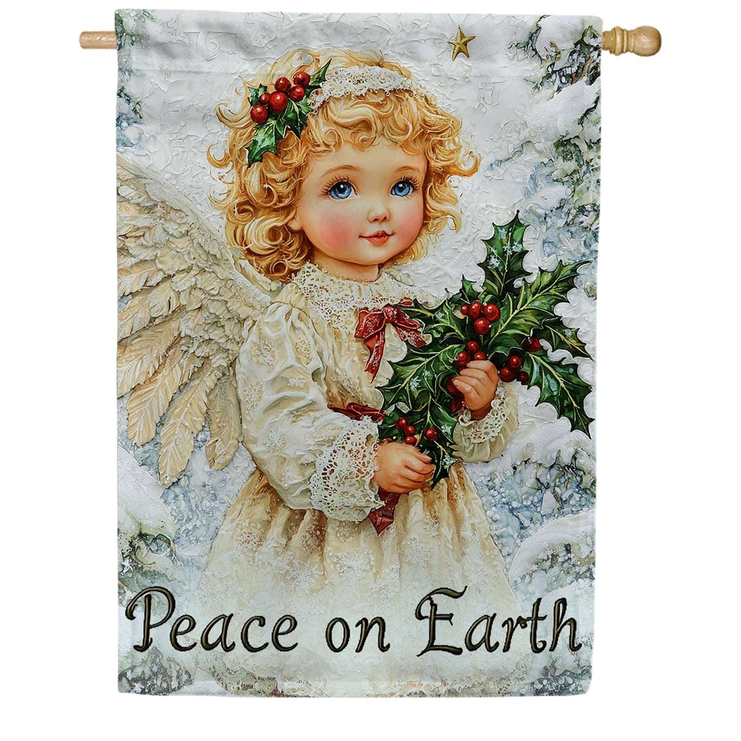 America Forever Peace on Earth Angel House Flag, 28 x 40 inches Double ...