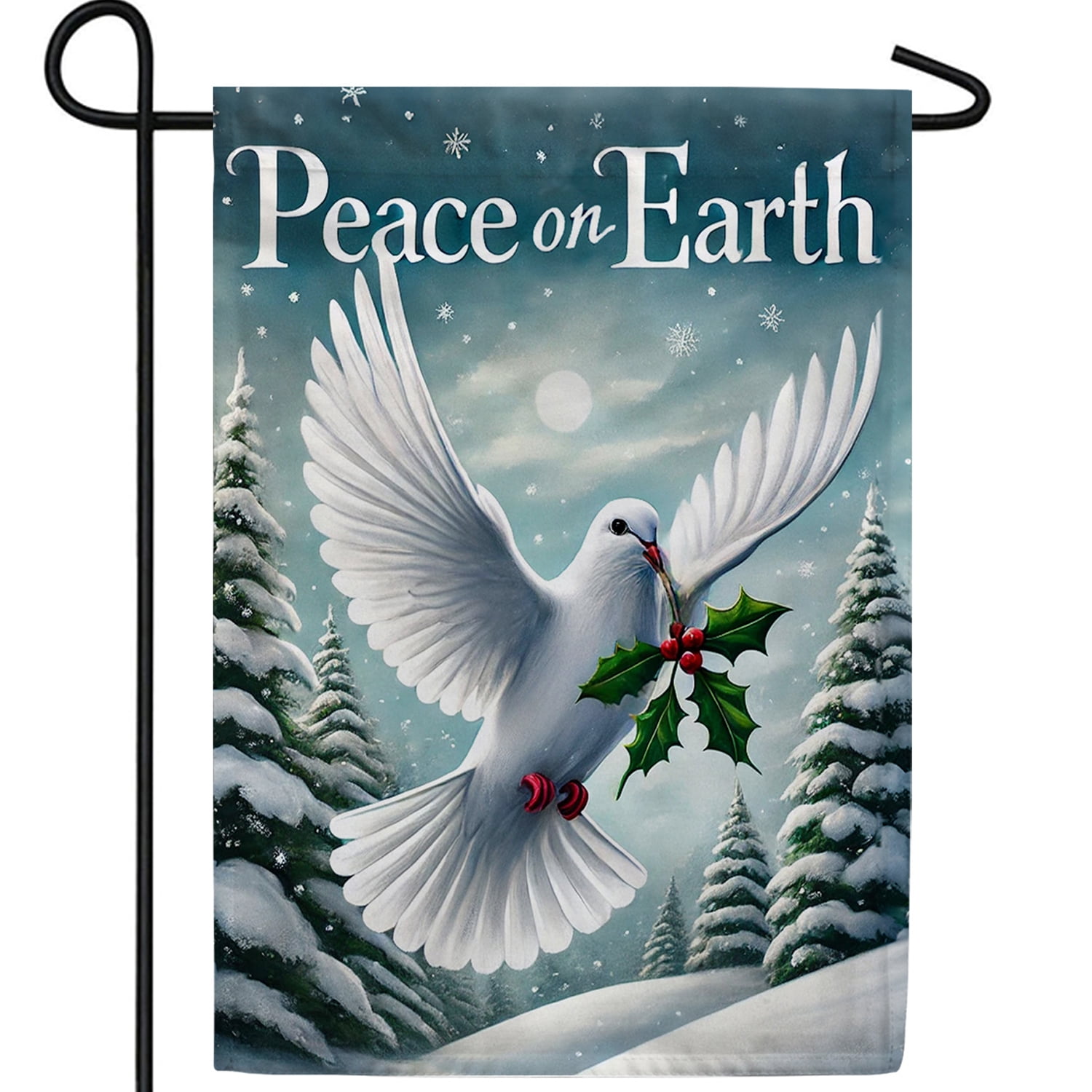 America Forever Peace on Earth Dove Garden Flag, 12.5 x 18 inches Double Sided, White Dove and ...