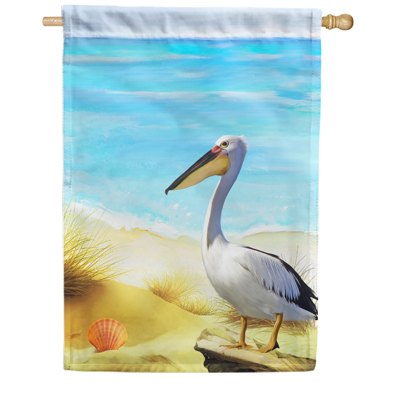 America Forever Pelican Beach Summer House Flag 28 x 40 inches Seabird ...