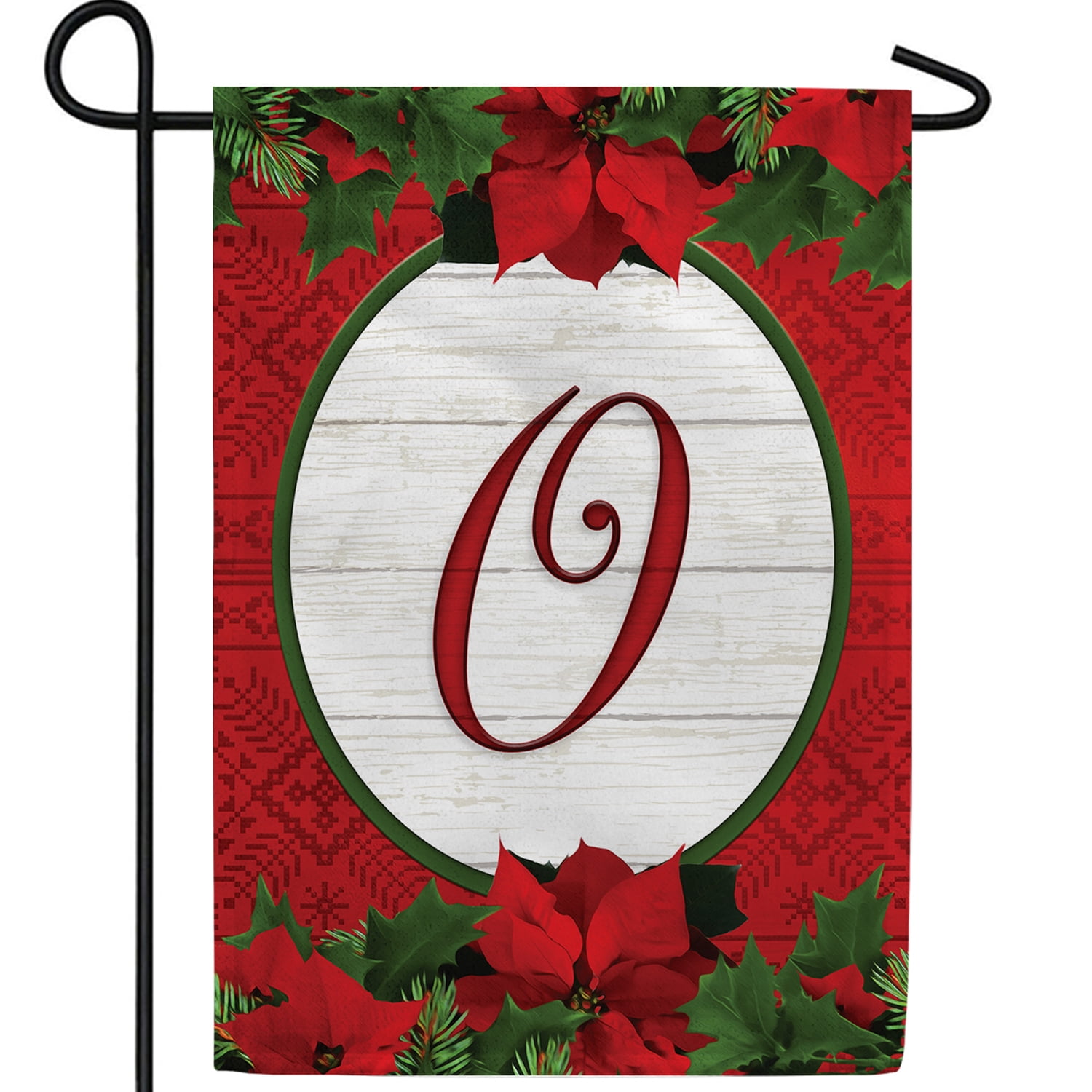 America Forever Red Poinsettia Monogram O Garden Flag, 12.5 x 18 inch ...