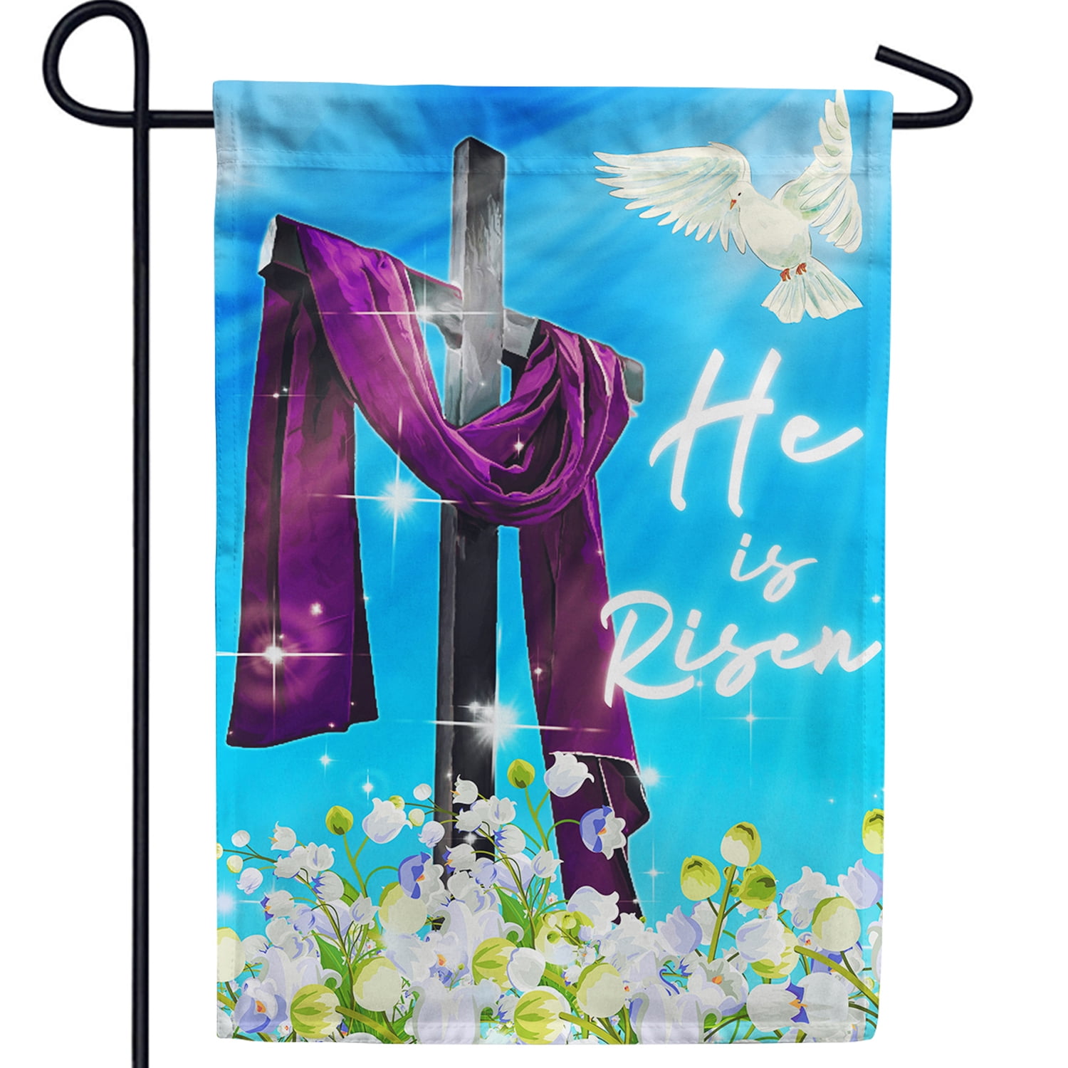 America Forever He is Risen Easter Garden Flag 12.5 x18 inch Double ...