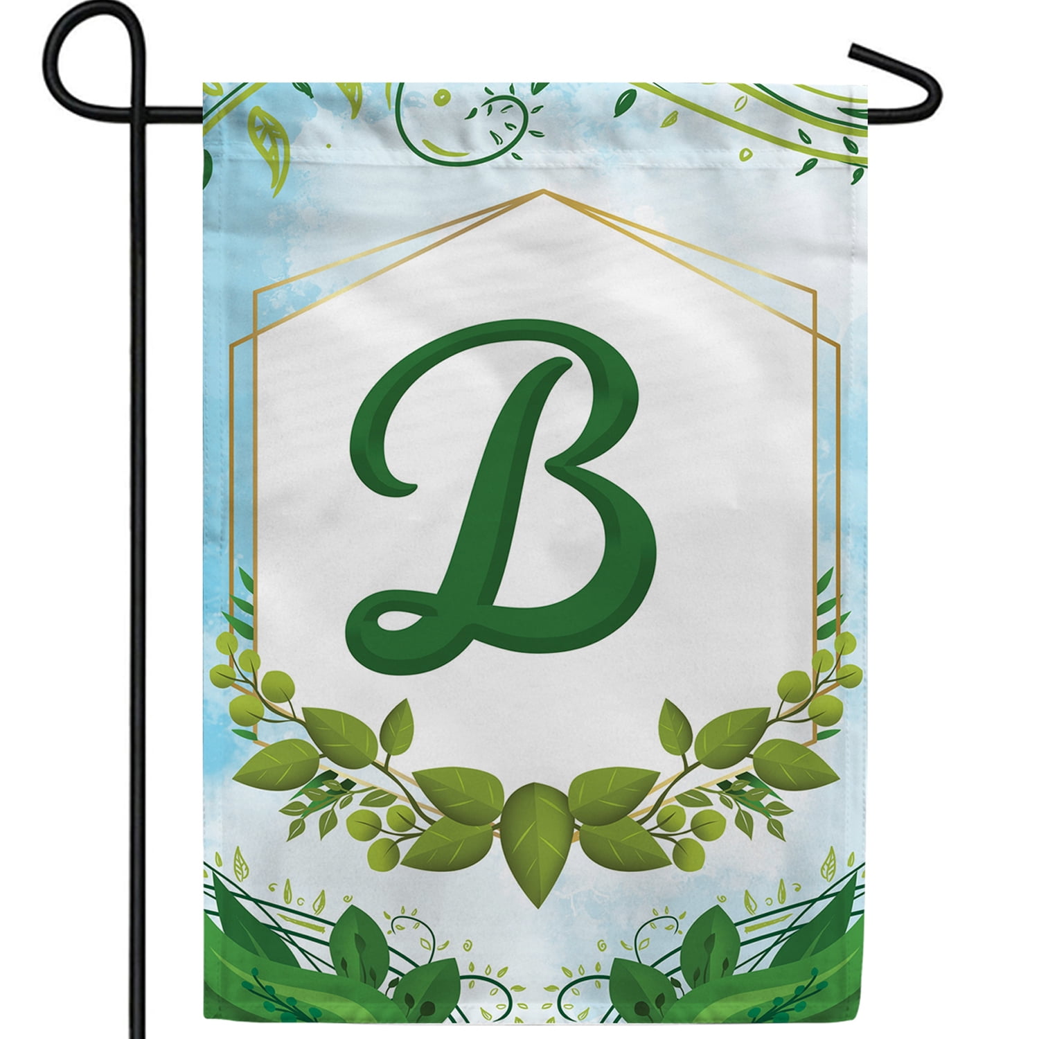 America Forever Rose Greenery Monogram B Garden Flag, 12.5 x 18 inch ...