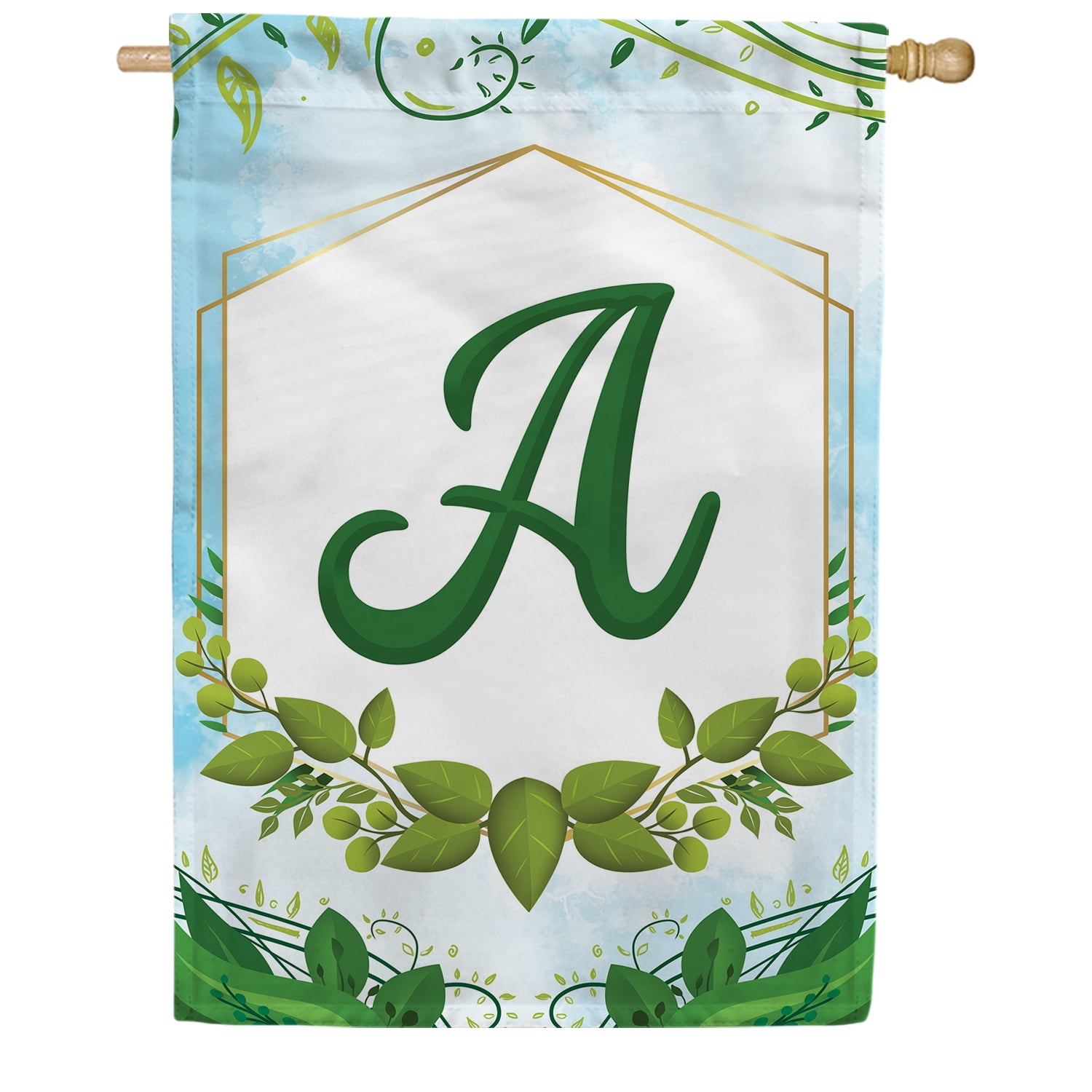 America Forever Rose Greenery Monogram A House Flag, 28 x 40 inch ...