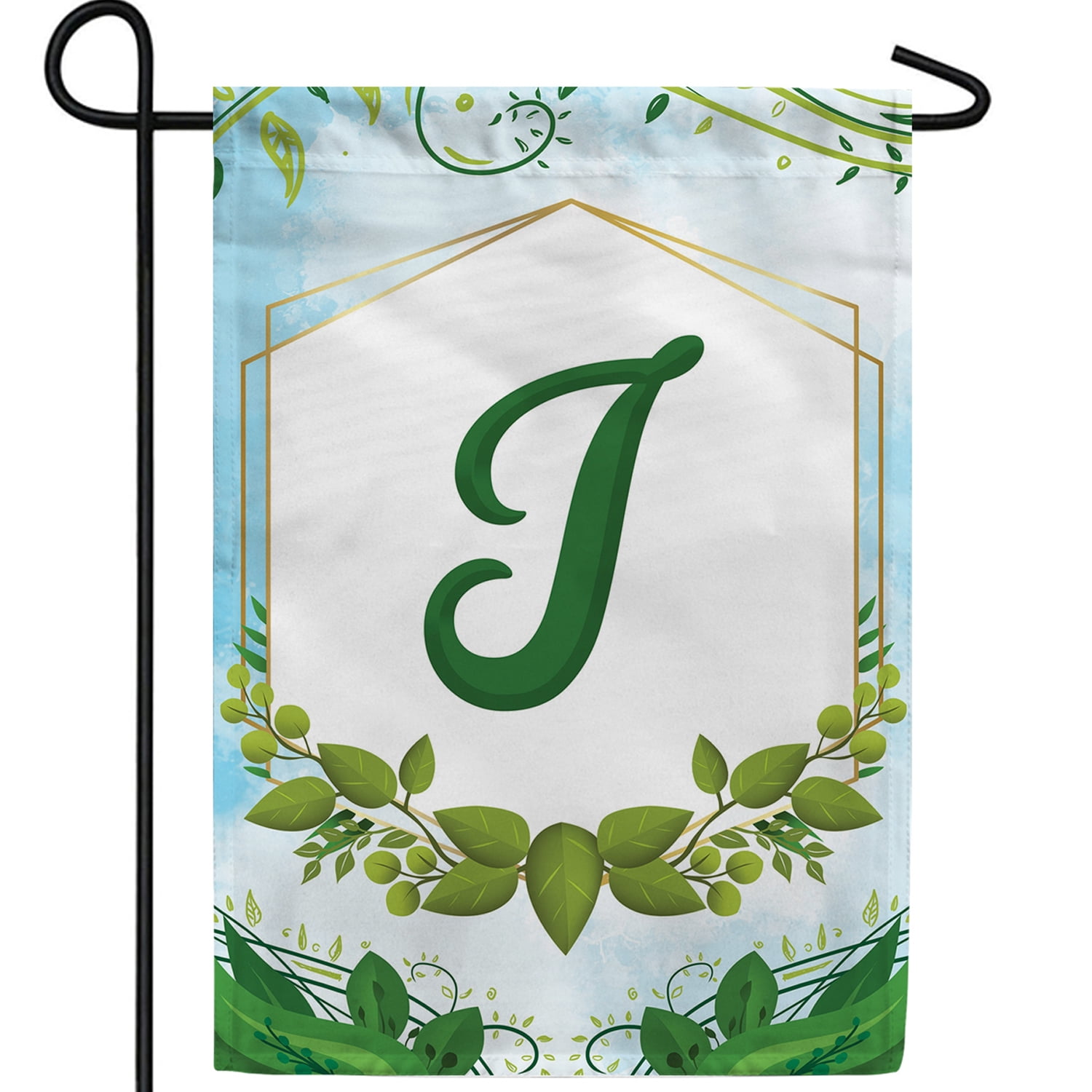 America Forever Rose Greenery Monogram I Garden Flag, 12.5 x 18 inch ...
