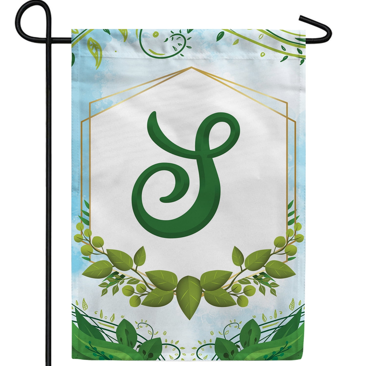 America Forever Rose Greenery Monogram S Garden Flag, 12.5 x 18 inch ...